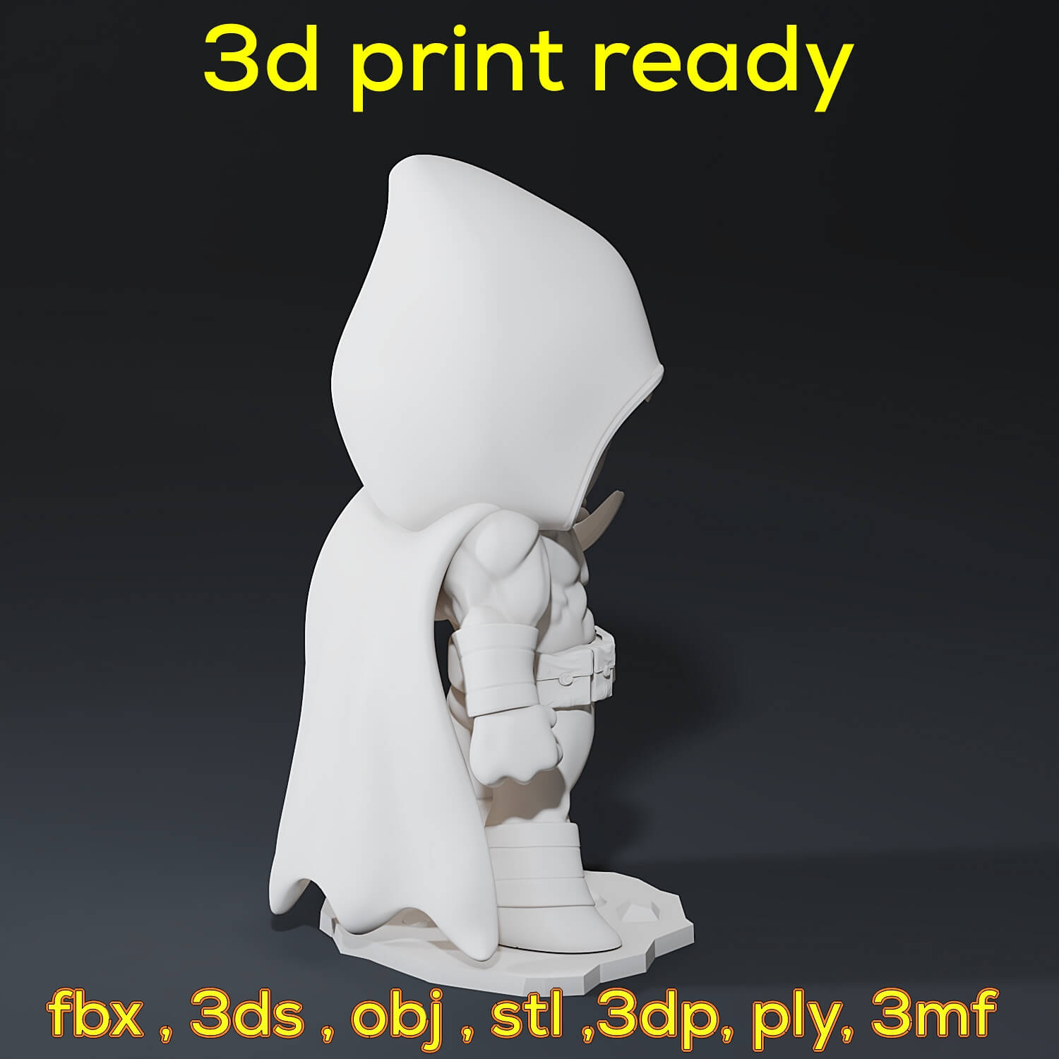 Moon Knight Chibi Action Figure - 3D Print Model by nivinpoly420