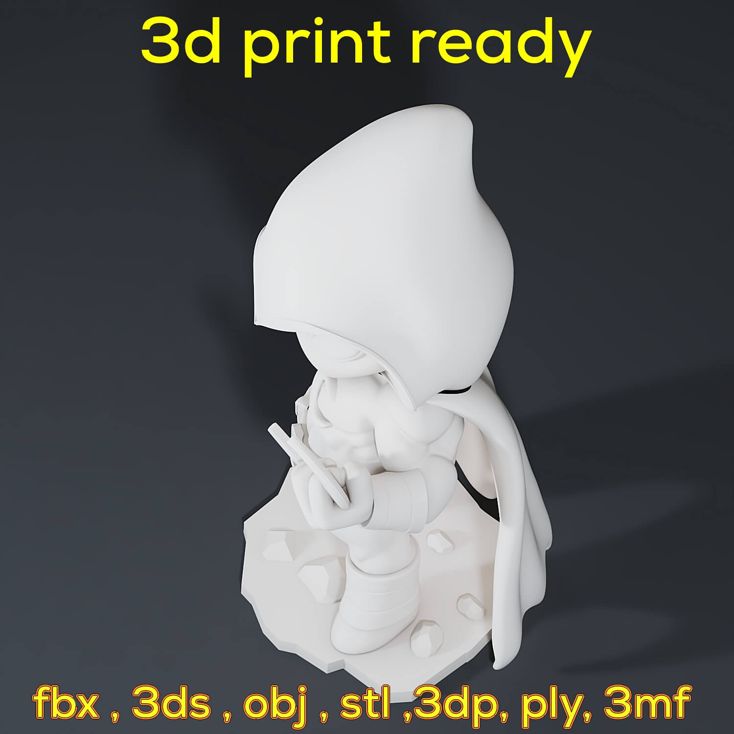 Moon Knight Chibi Action Figure - 3D Print Model by nivinpoly420