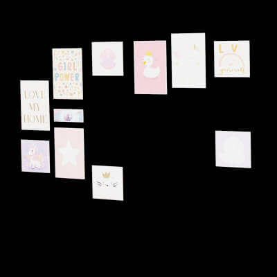 Hanged Pictures - 3D Model by Nivora