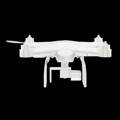 White Flying Drone - 3D Model by Nivora