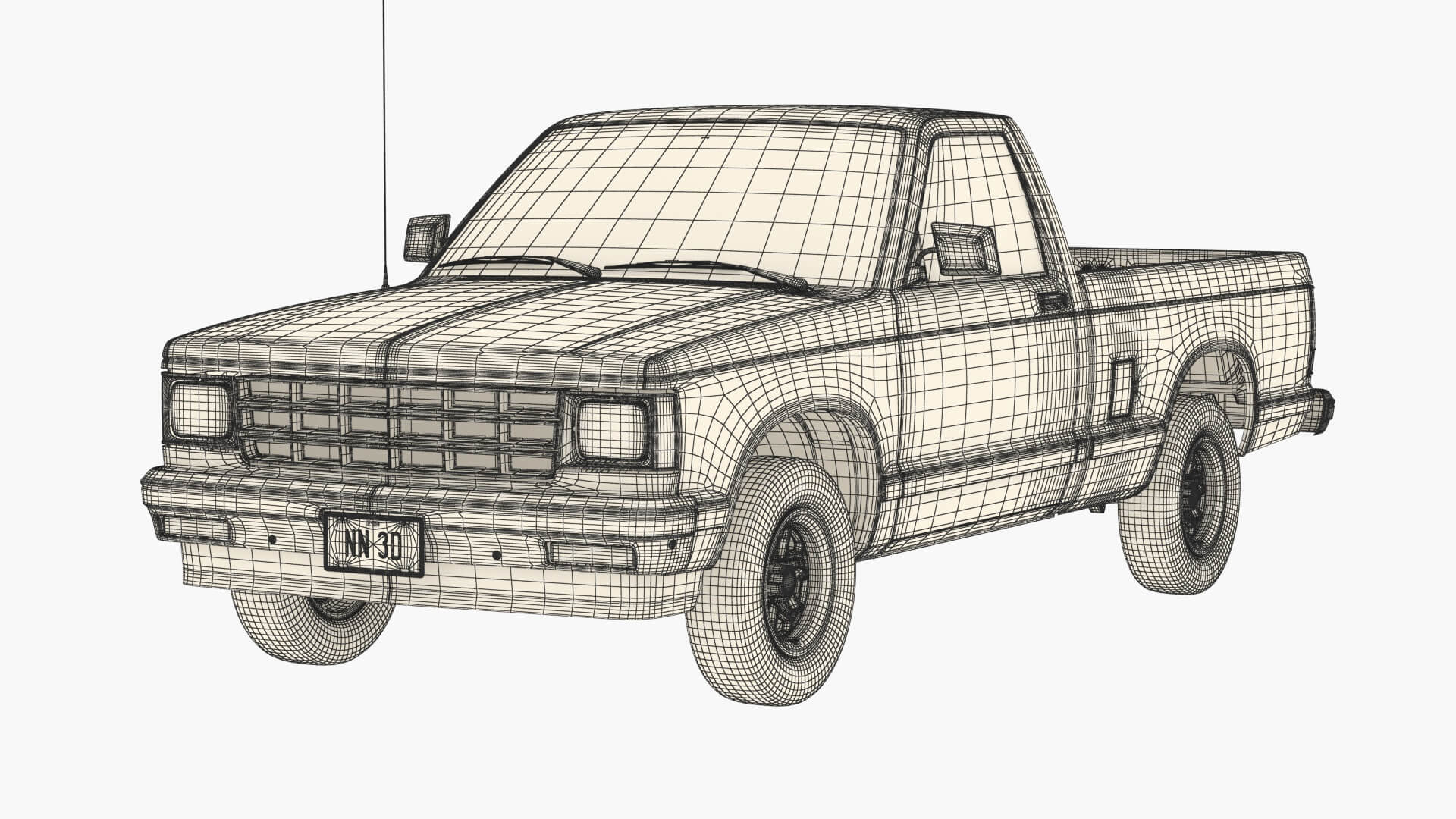 Generic Pickup Truck 28 - 3D Model by nnavas3d
