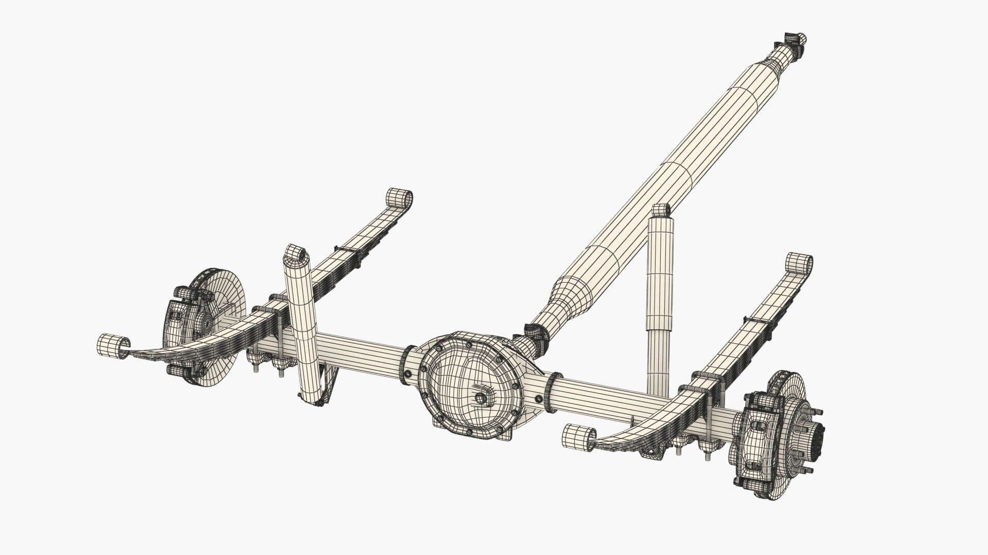 Heavy Duty Axle and Driveshaft - 3D Model by nnavas3d