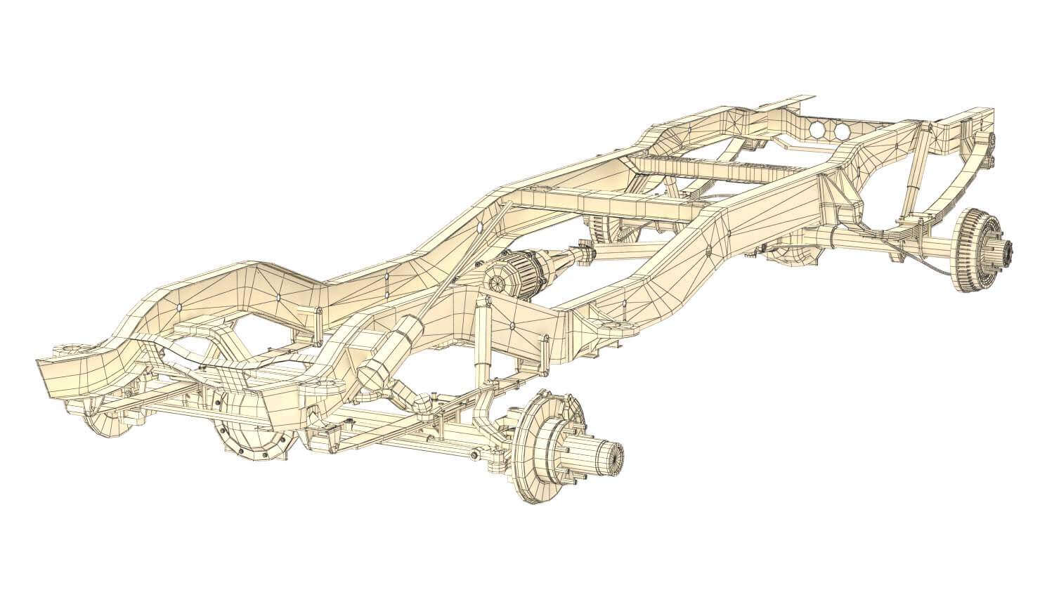 Pickup Truck Chassis 4WD - 3D Model by nnavas3d