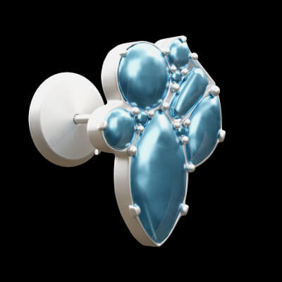 Cluster Gems Stud Earrings - 3D Model by NoctraWear
