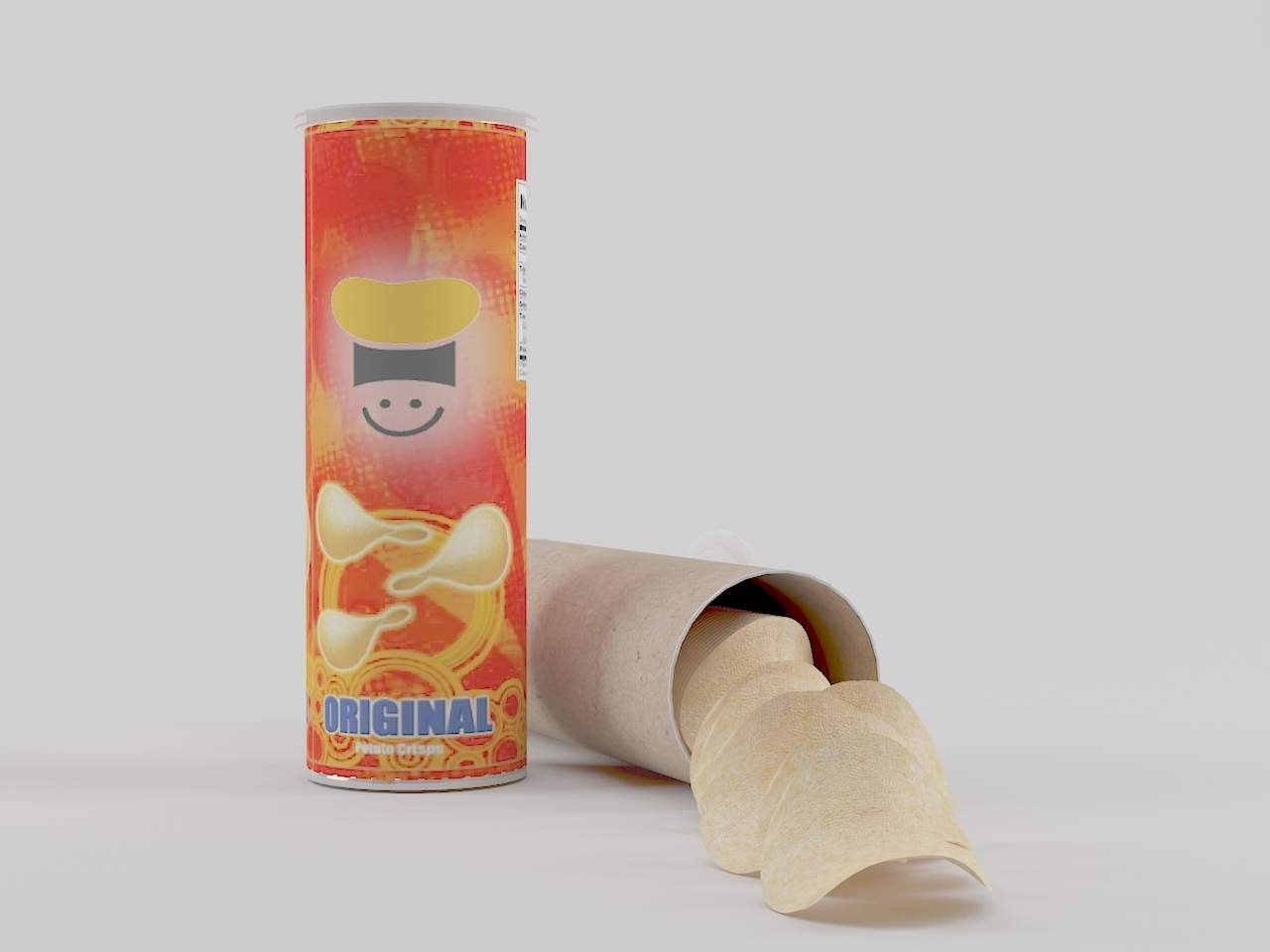 Potato Chips with Label - 3D Model by Noker