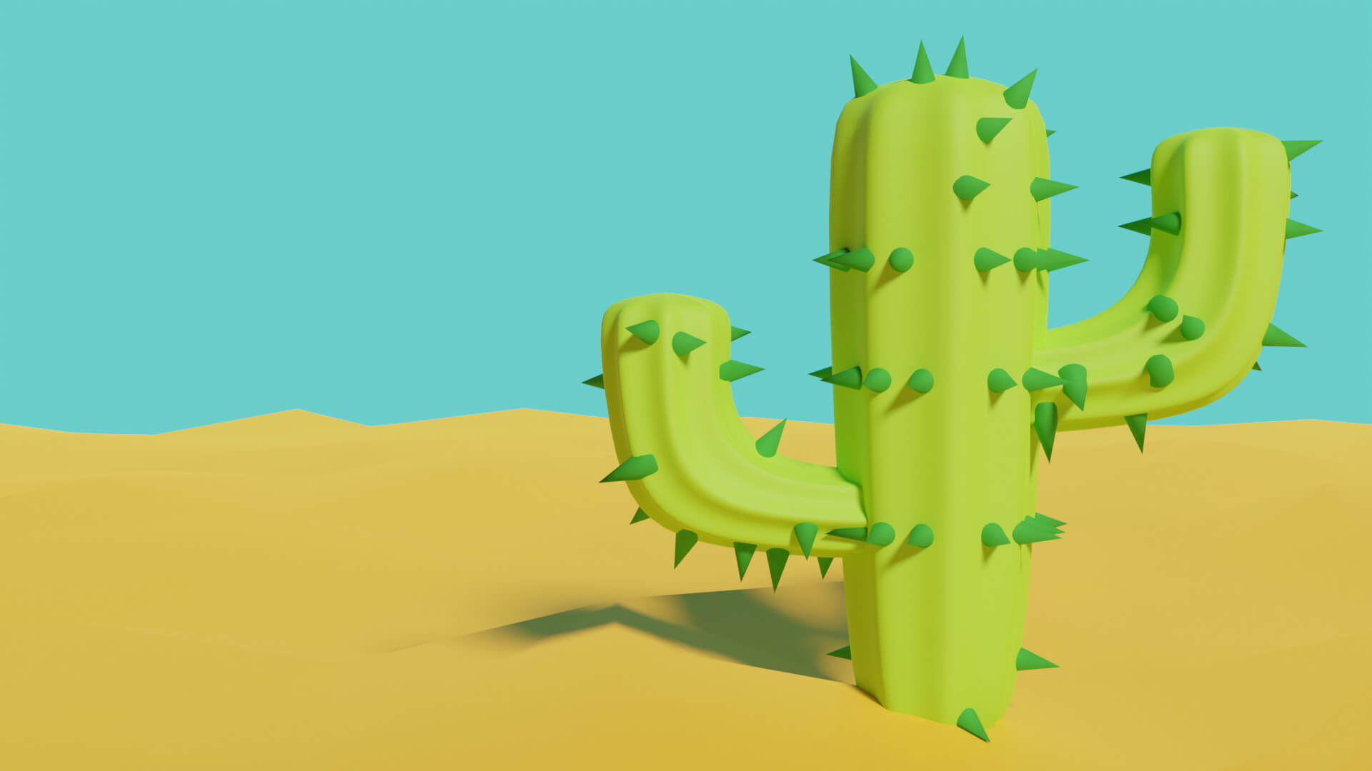 Cactus Model in Desert Scene by NomanKhalid