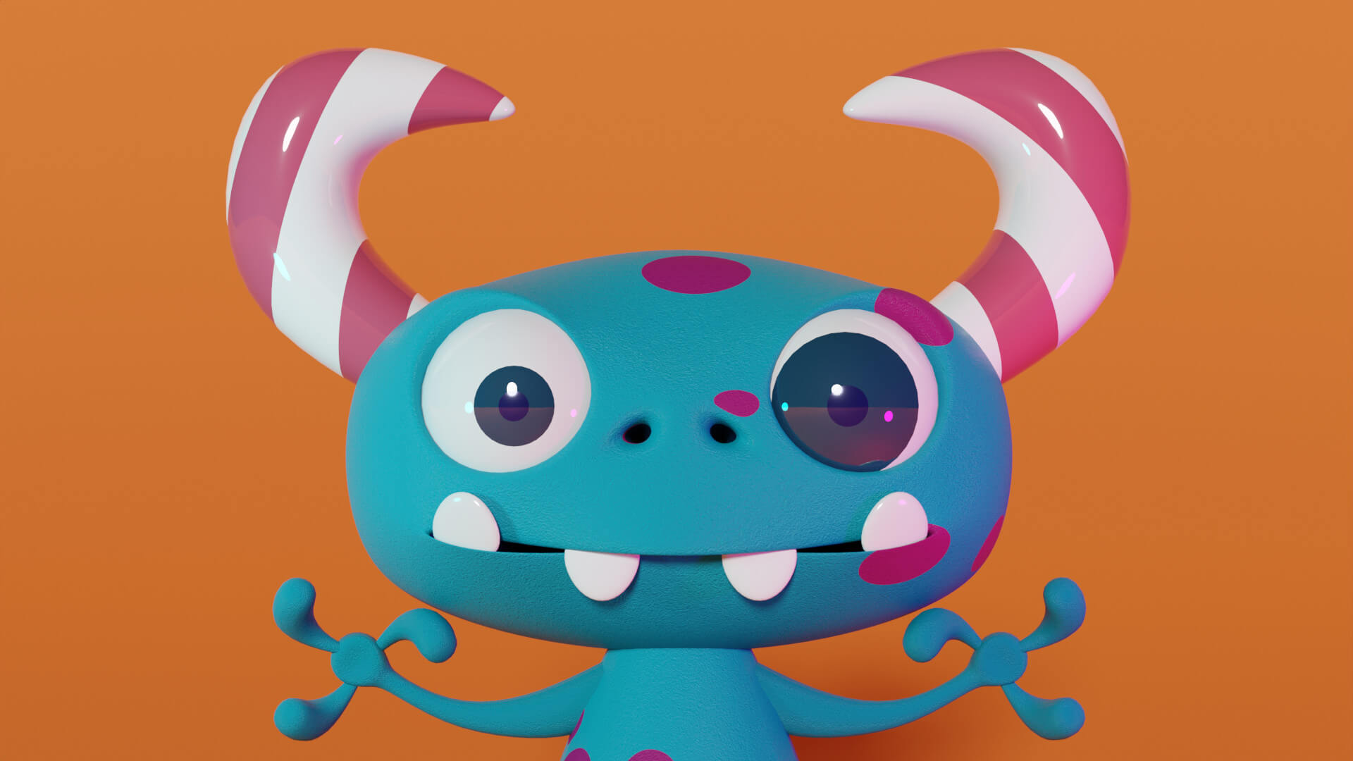 Cute Cartoon Monster - 3D Model by NomanKhalid
