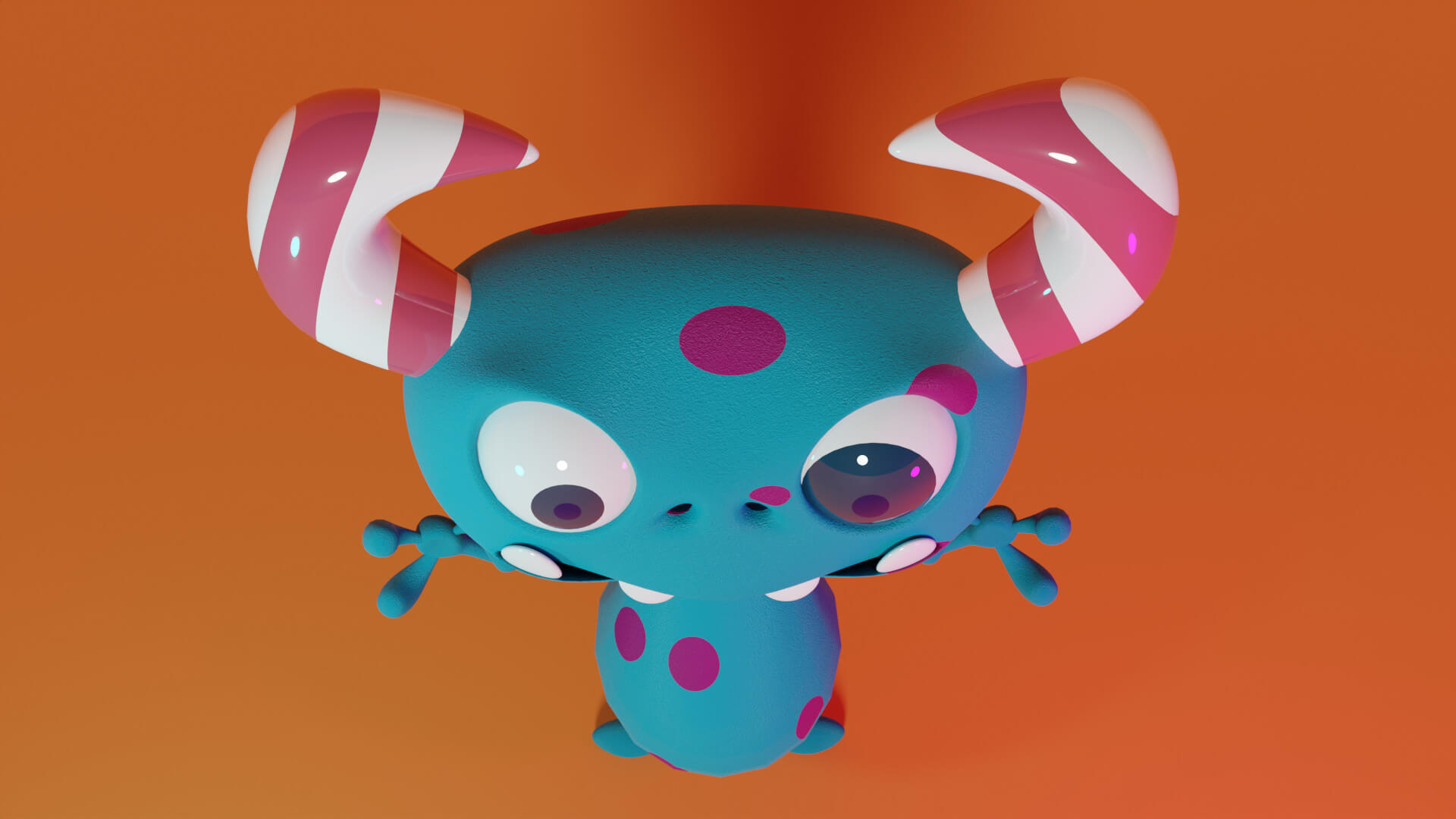 Cute Cartoon Monster - 3D Model by NomanKhalid