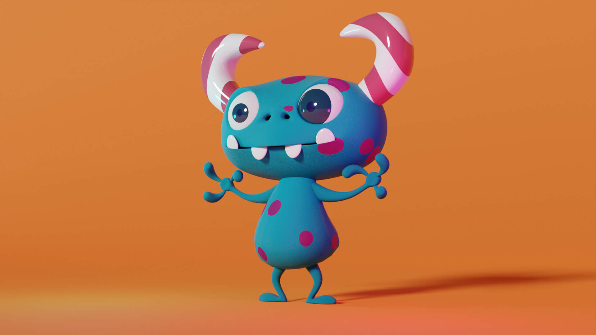Cute Cartoon Monster - 3D Model by NomanKhalid