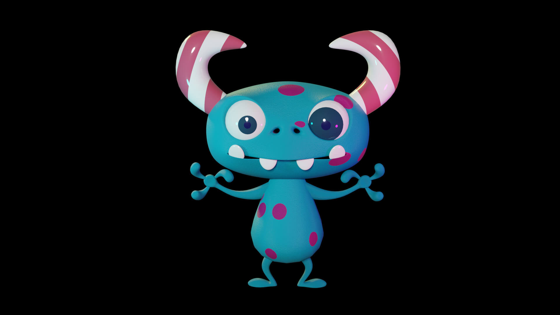 Cute Cartoon Monster - 3D Model by NomanKhalid