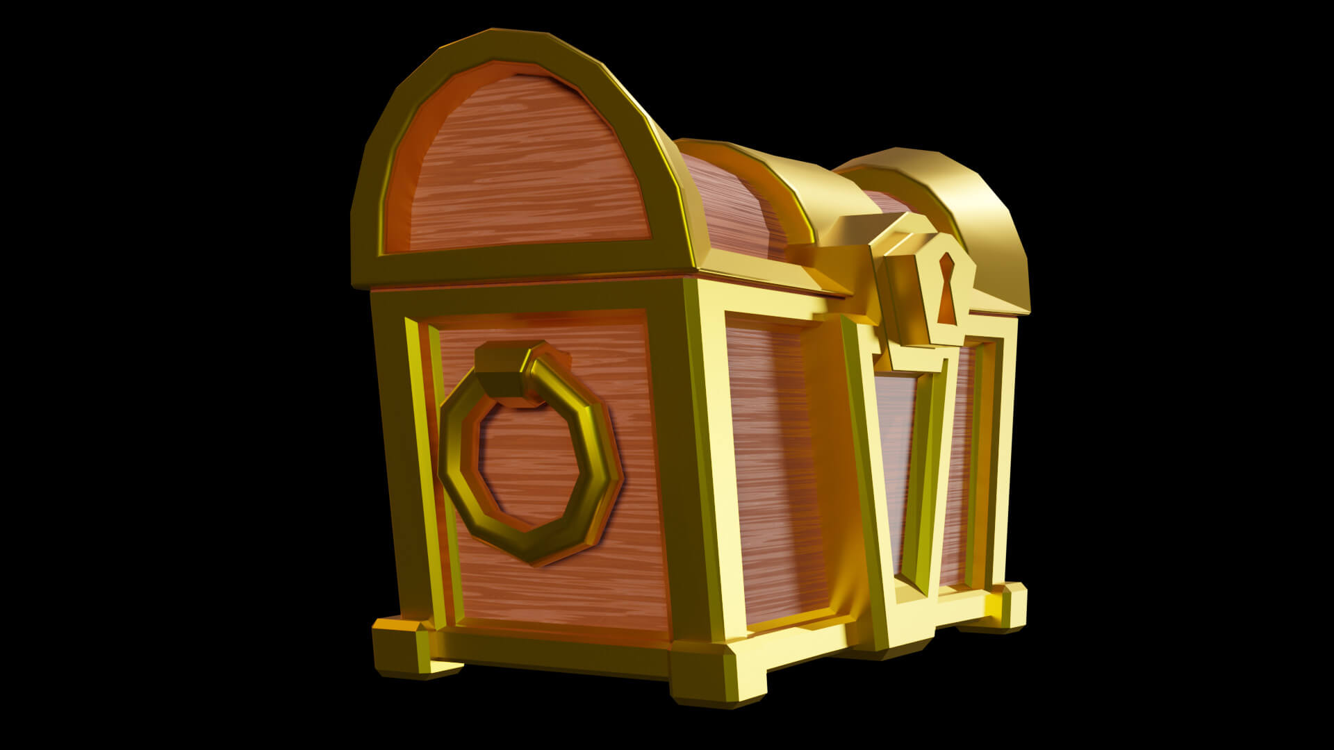 Low Poly Treasure Chest - 3D Model by NomanKhalid