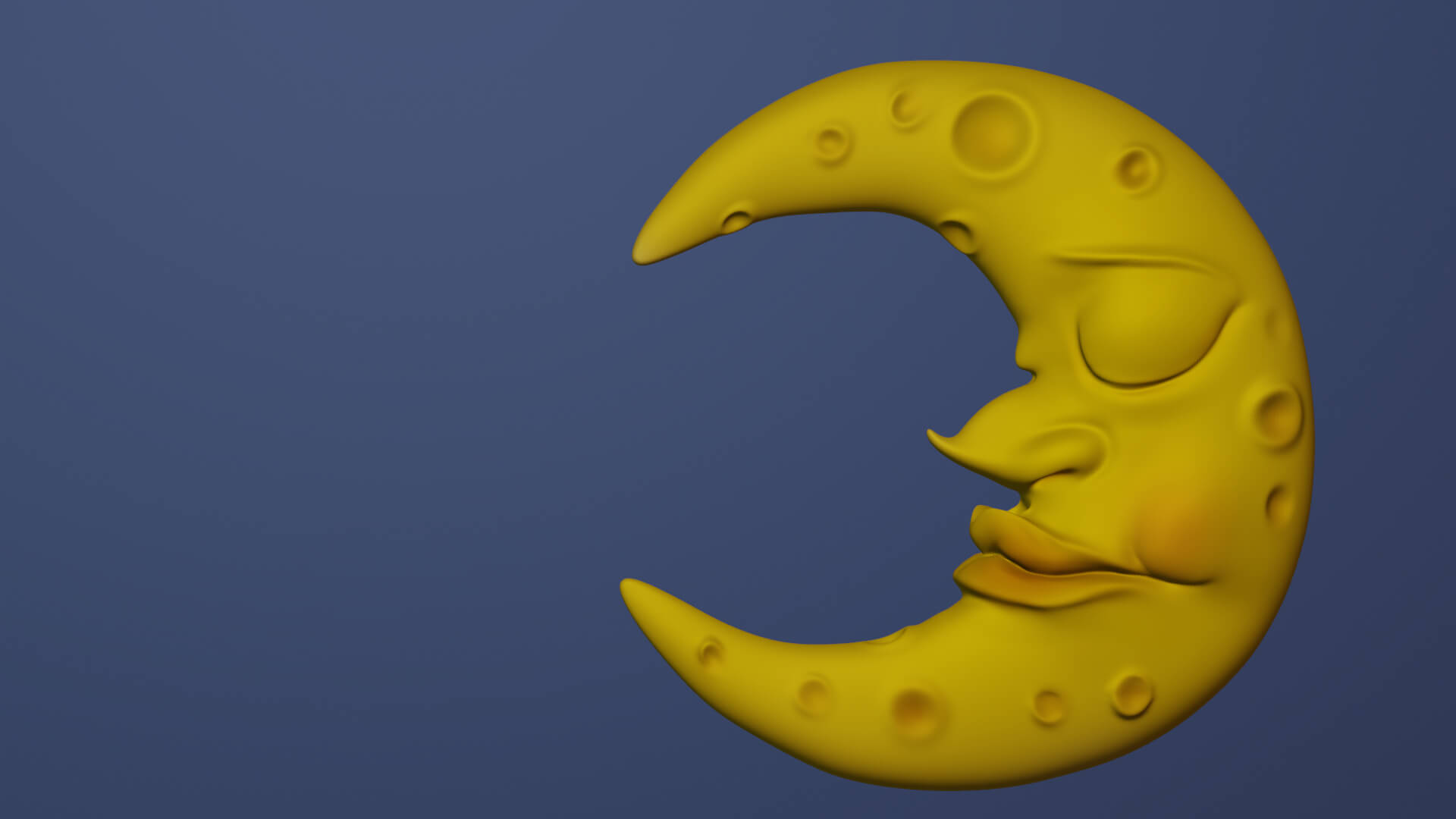 Stylized Cartoon Sculped High Poly Moon 3D Model by NomanKhalid