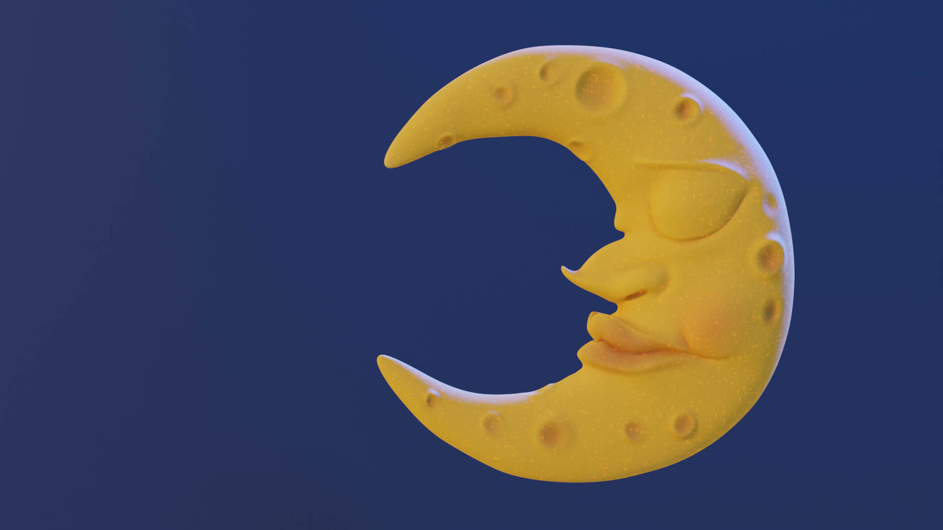 Stylized Cartoon Sculped High Poly Moon 3D Model by NomanKhalid