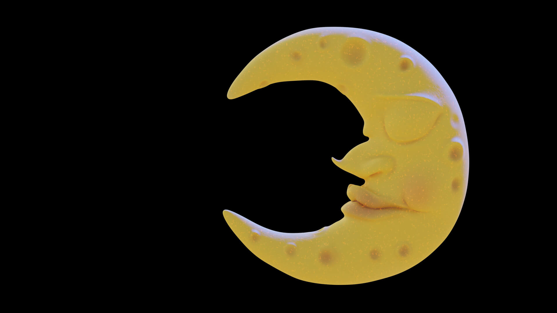 Stylized Cartoon Sculped High Poly Moon 3D Model by NomanKhalid