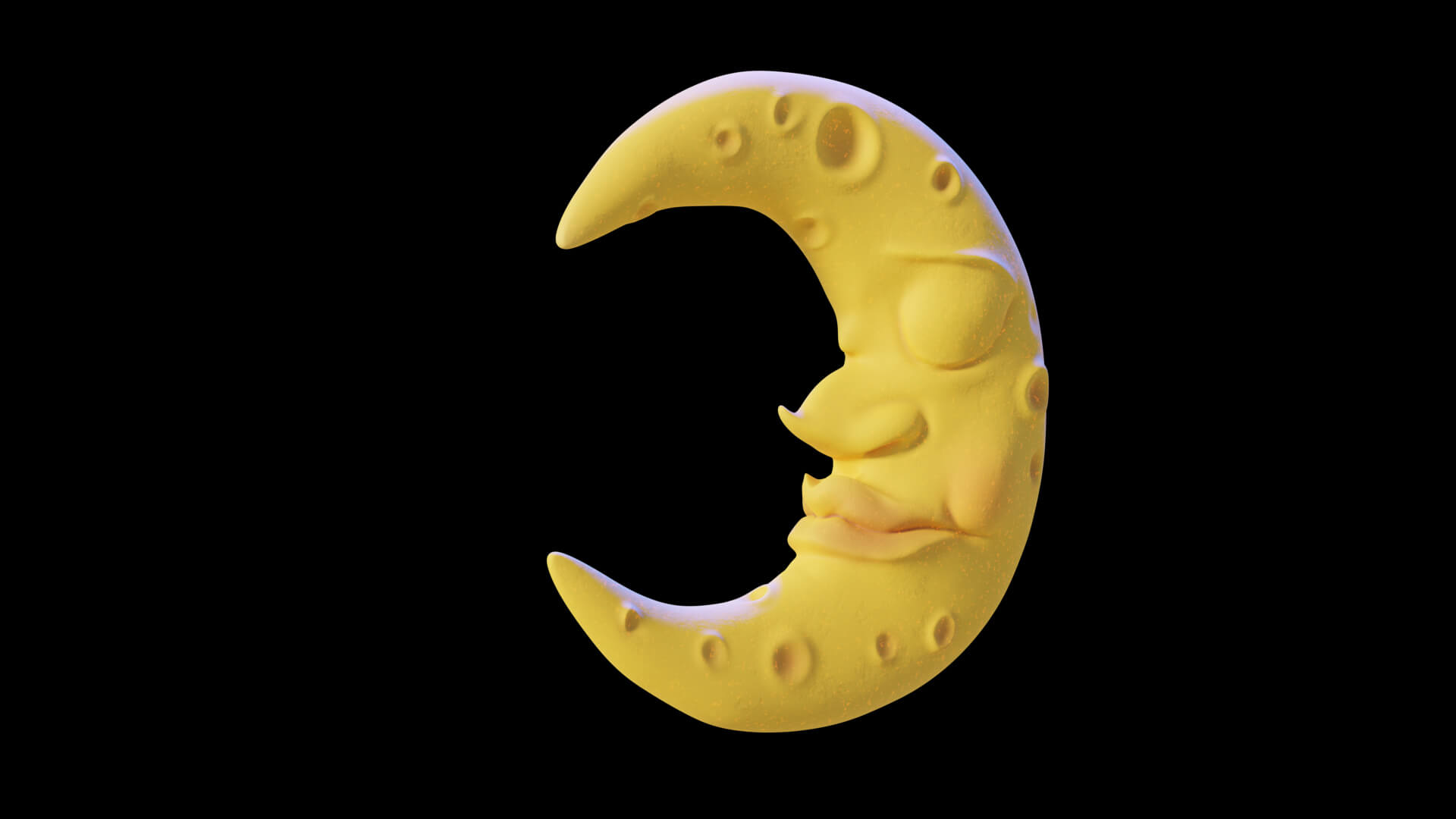 Stylized Cartoon Sculped High Poly Moon 3D Model by NomanKhalid