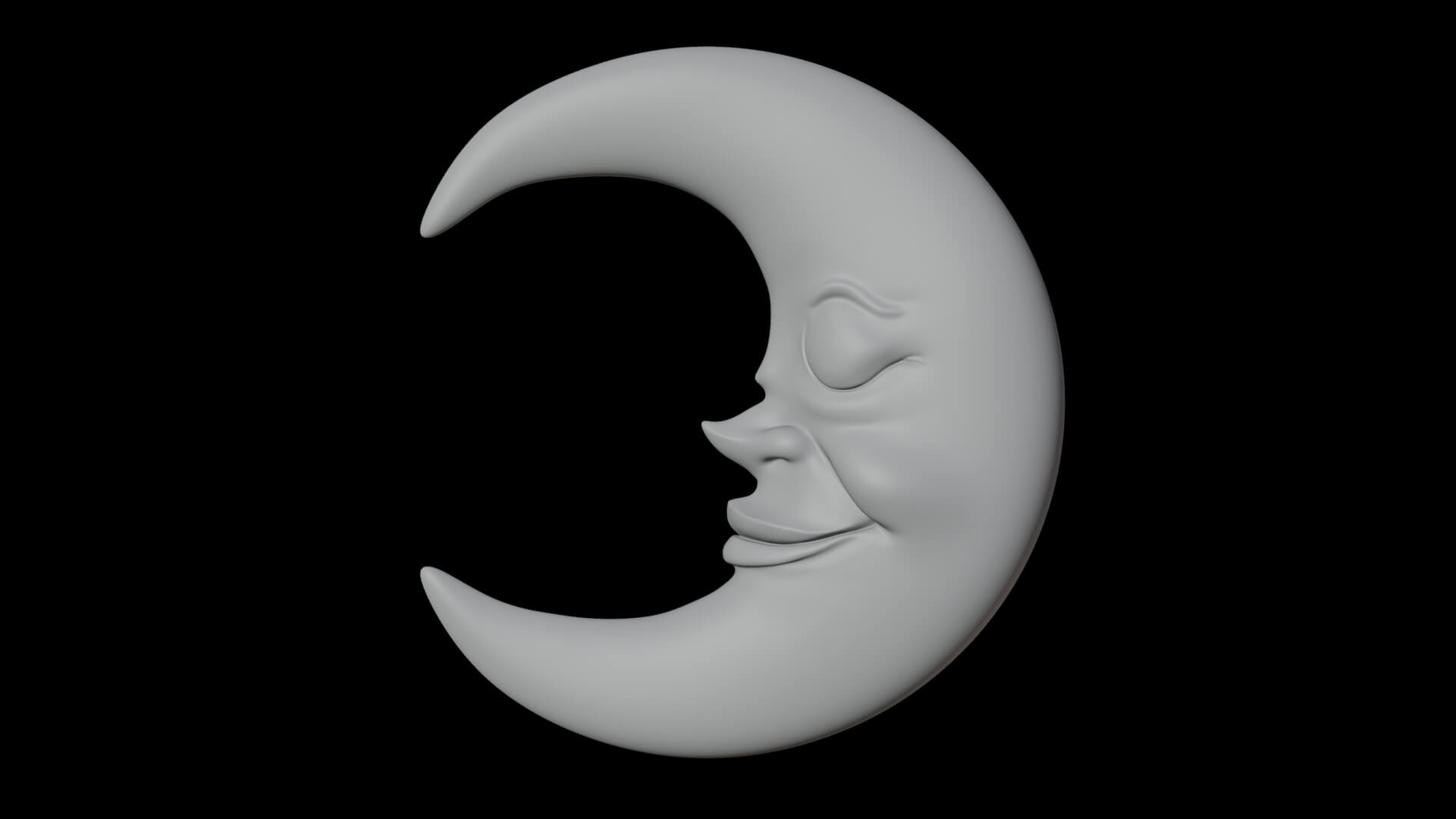 Stylized Cartoon Sculped High Poly Moon - 3D Model by NomanKhalid