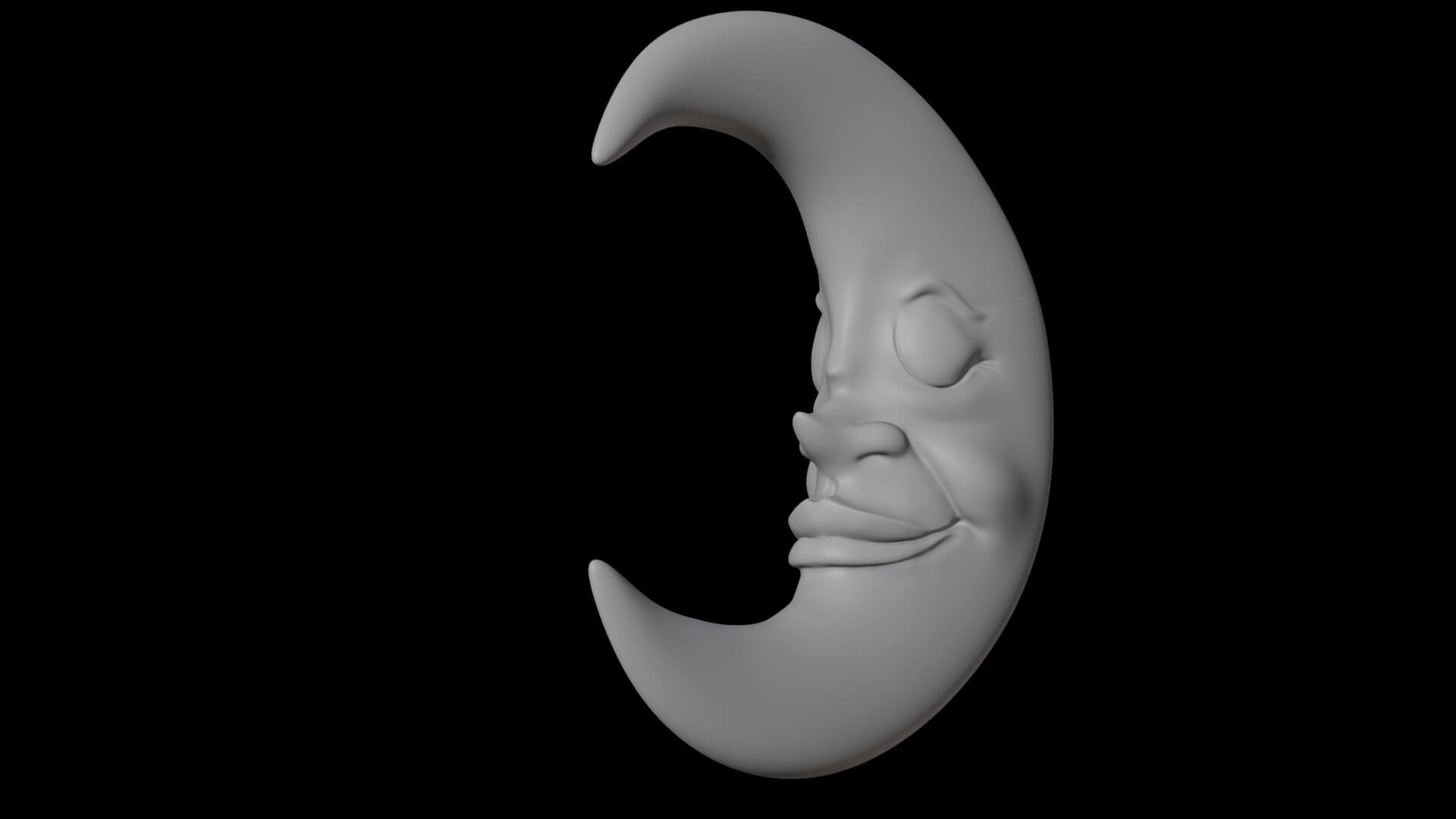 Stylized Cartoon Sculped High Poly Moon - 3D Model by NomanKhalid