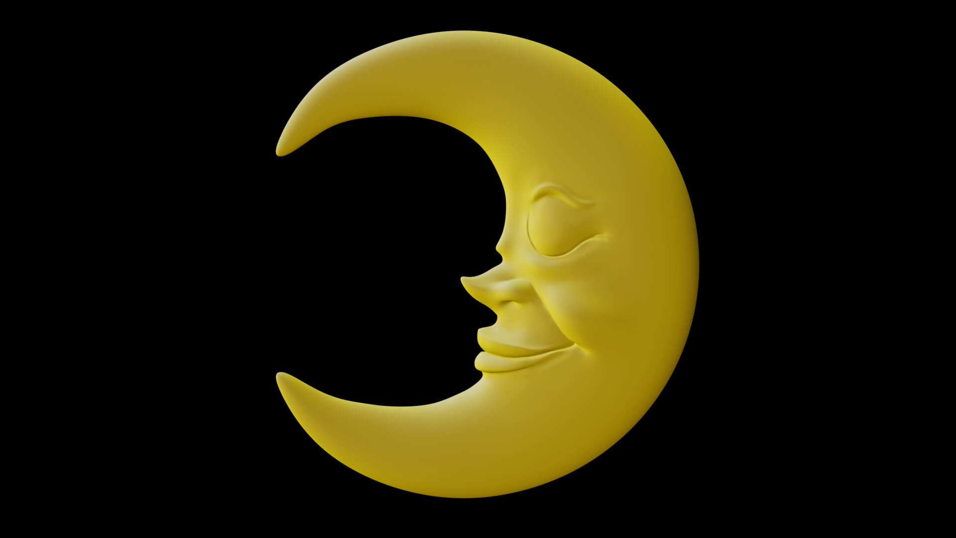 Stylized Cartoon Sculped High Poly Moon - 3D Model by NomanKhalid