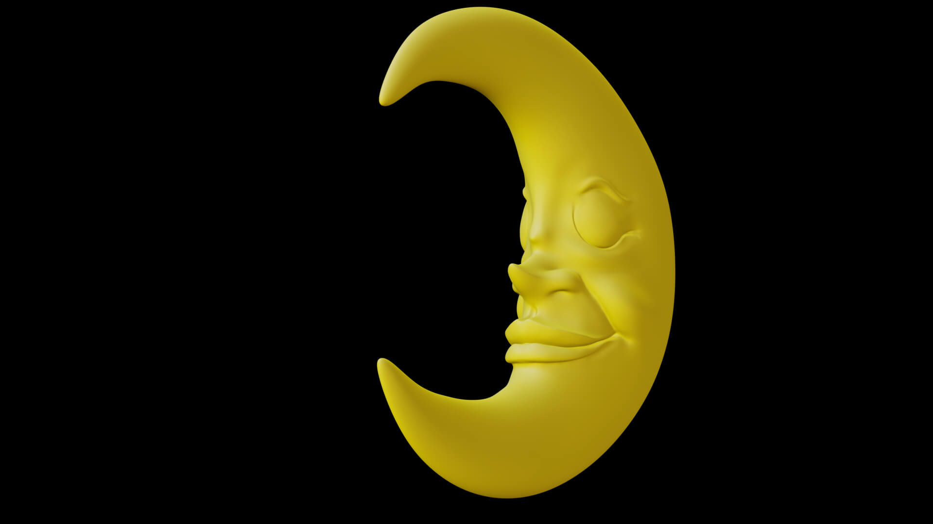 Stylized Cartoon Sculped High Poly Moon - 3D Model by NomanKhalid