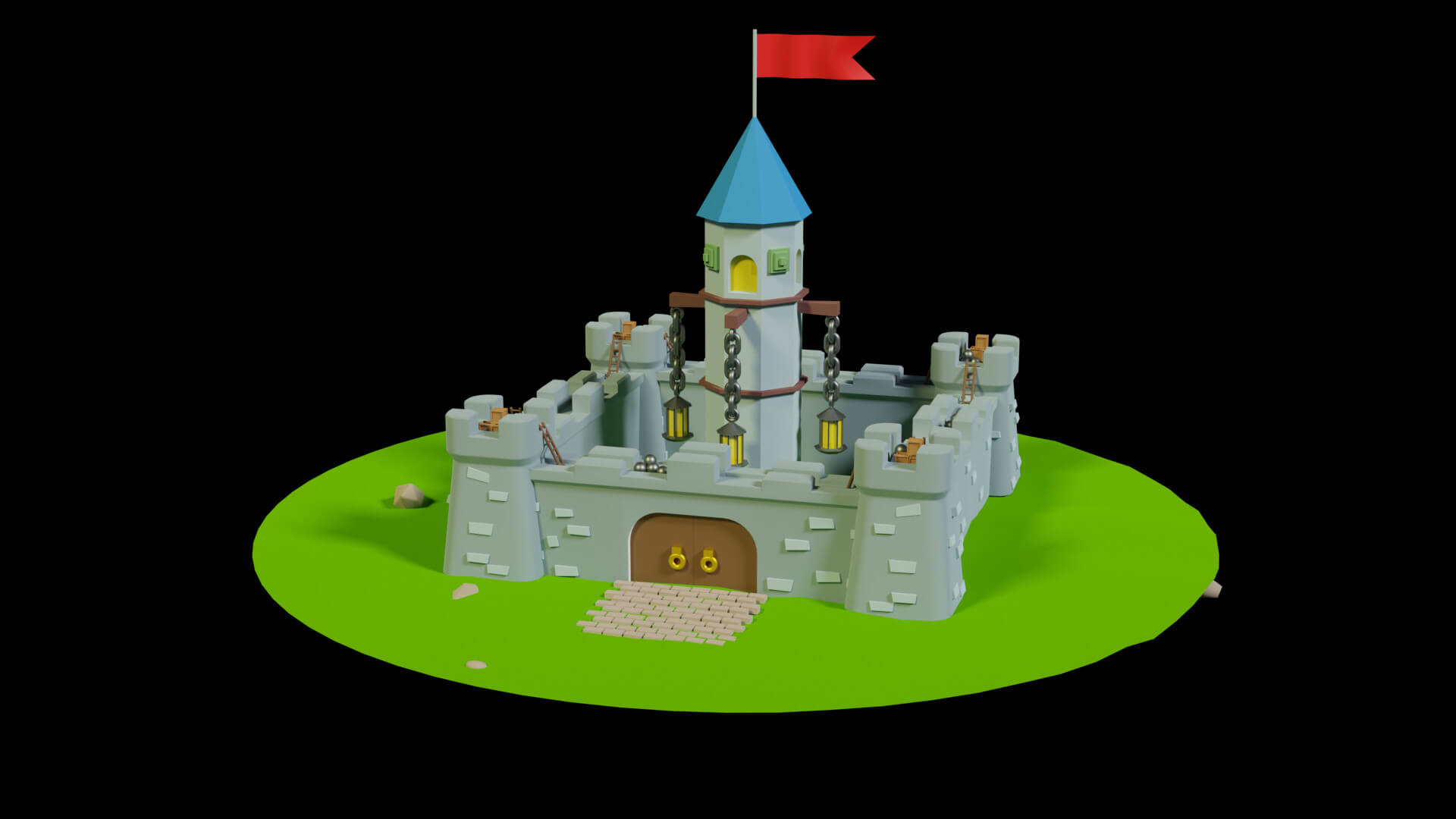 Stylized Castle - 3D Model by NomanKhalid