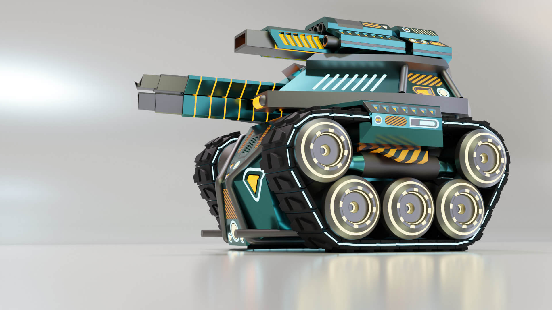Stylized Sci-Fi Tank 3D Model by NomanKhalid