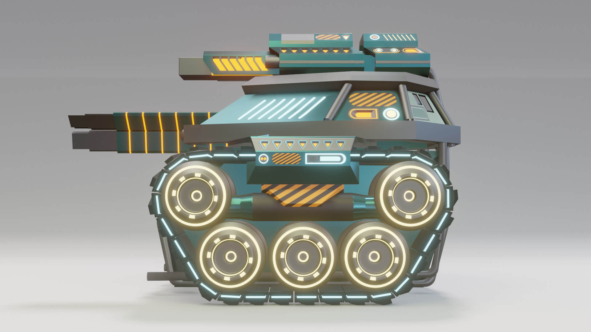 Stylized Sci-Fi Tank 3D Model by NomanKhalid