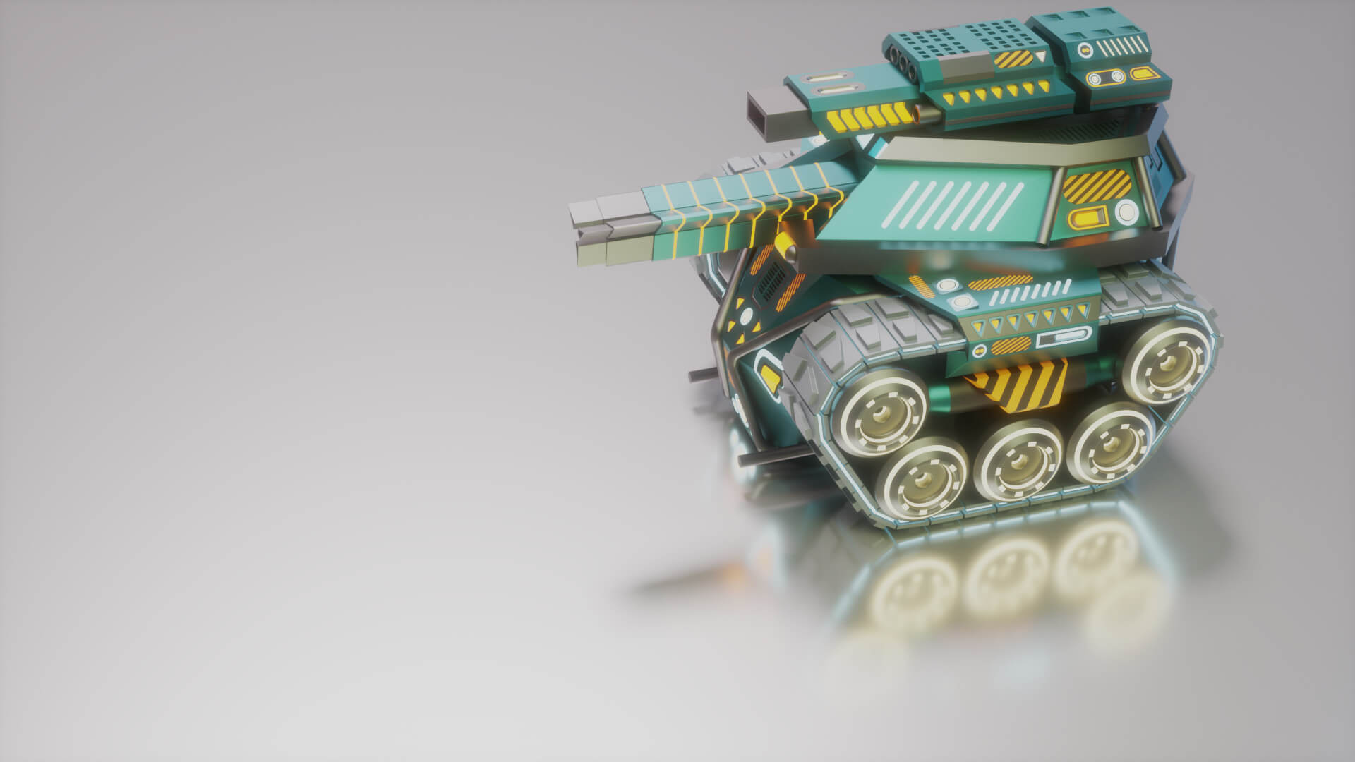 Stylized Sci-Fi Tank 3D Model by NomanKhalid