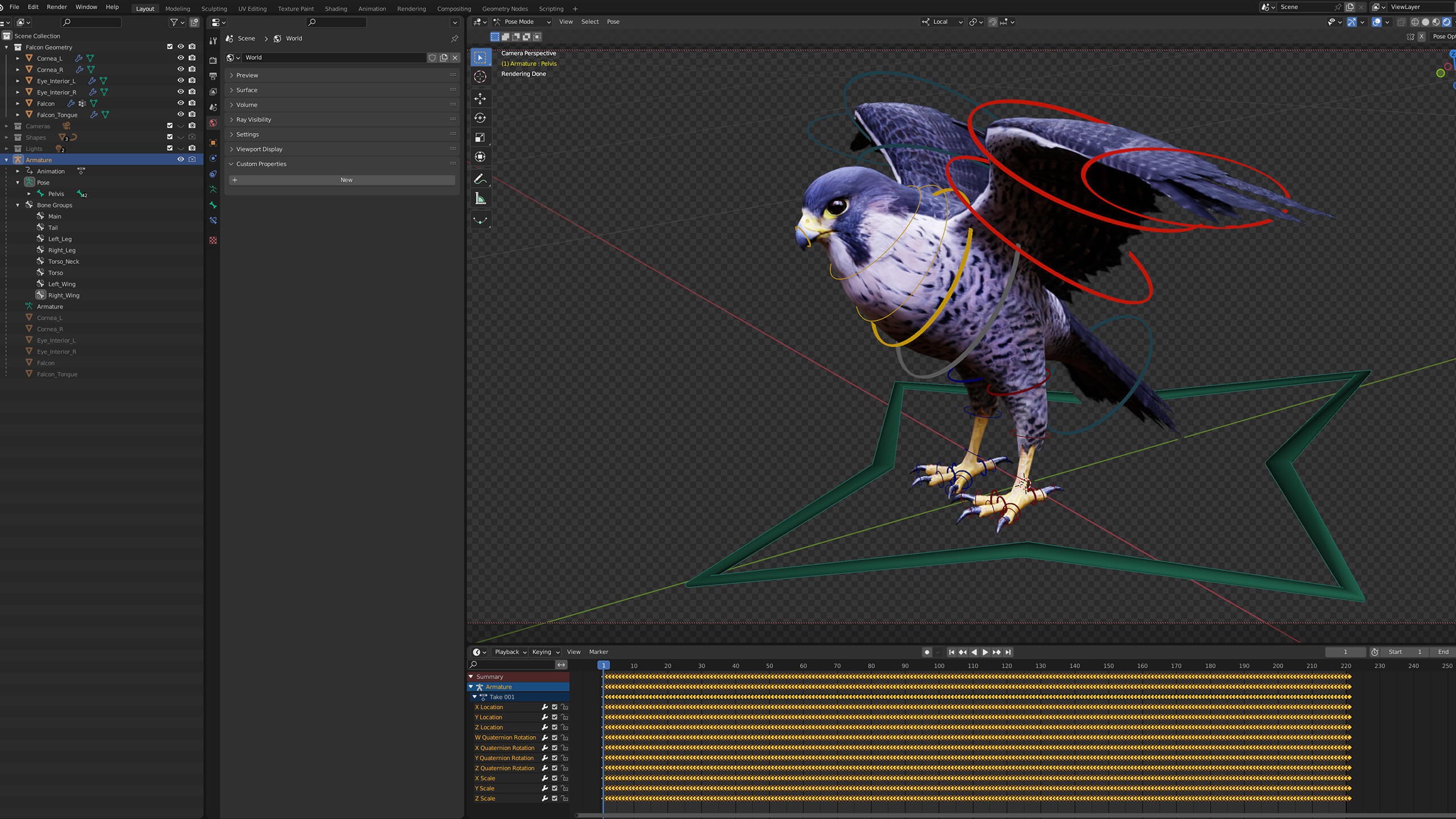 Animated Falcon - 3D Model by NoneCG