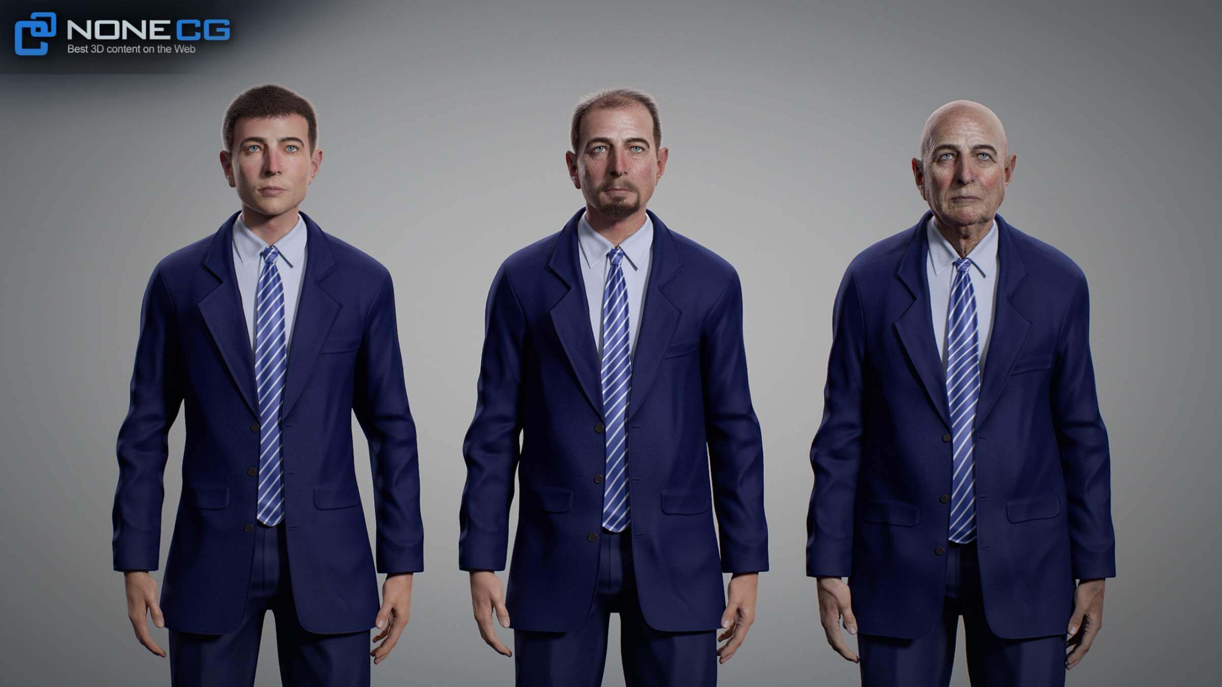 Aging Man - 3D Model by NoneCG