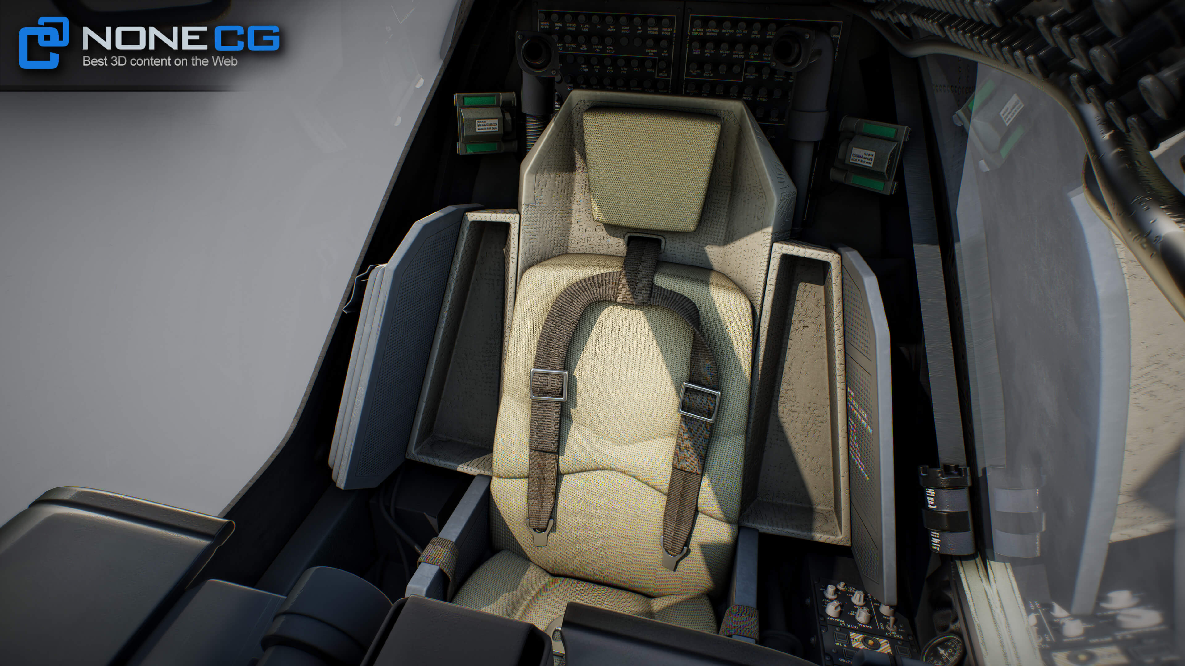 AH-64D Apache Longbow Helicopter Cockpit 3D Model by NoneCG