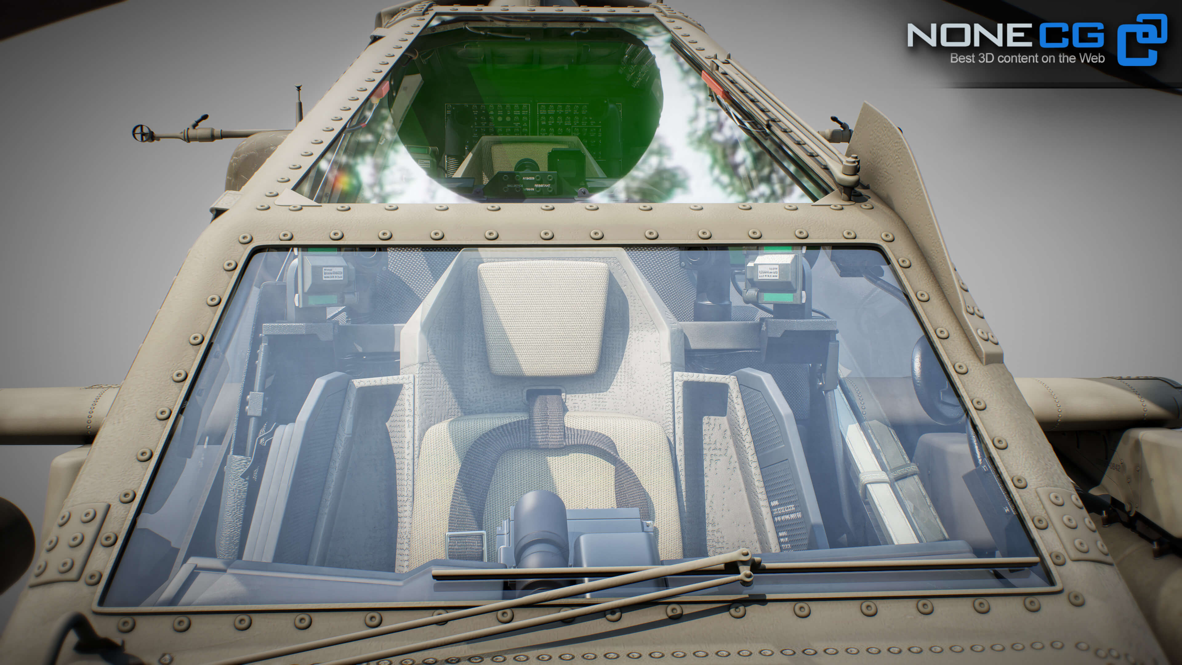 AH-64D Apache Longbow Helicopter With Cockpit 3D Model by NoneCG