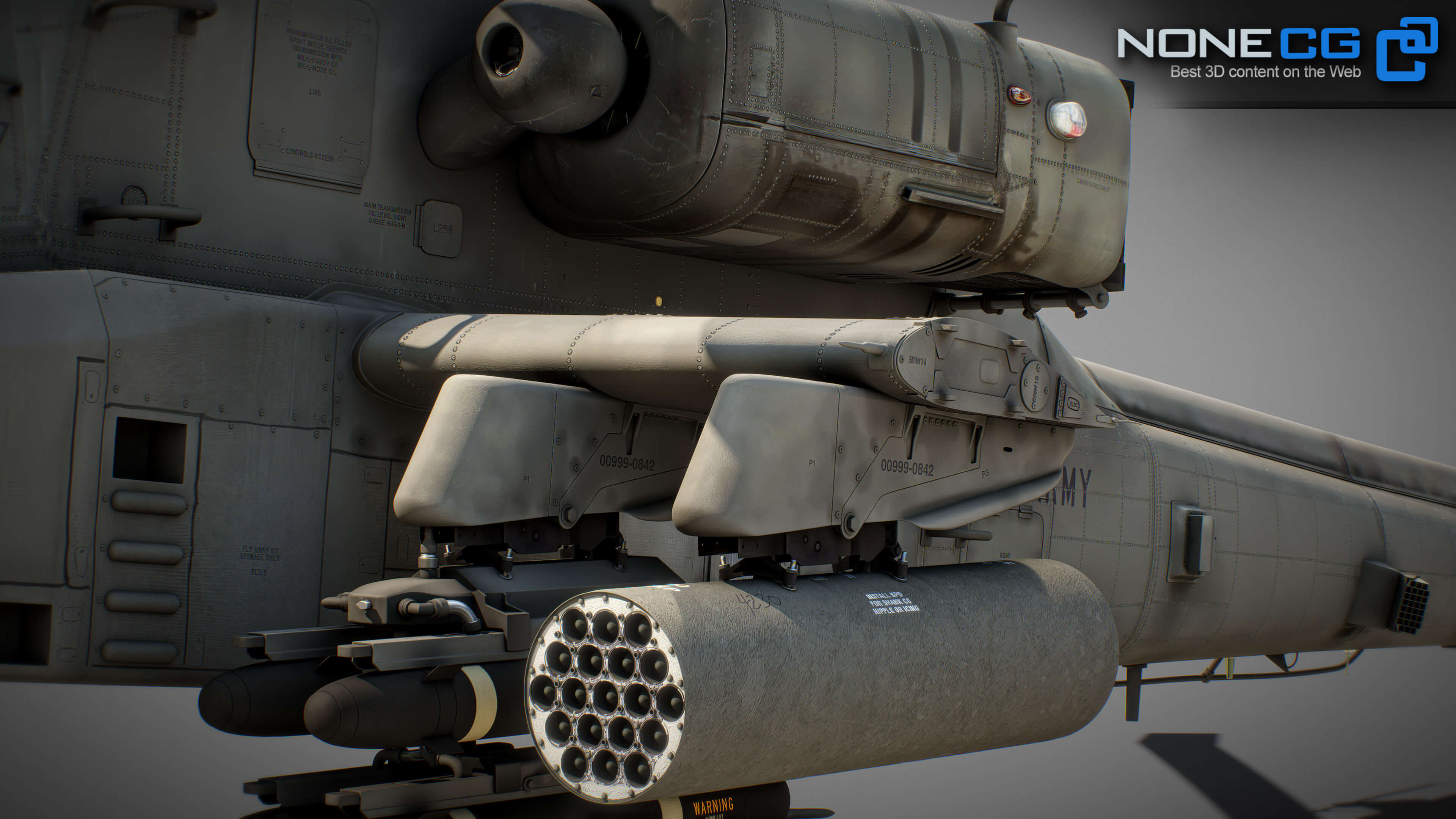 AH-64D Apache Longbow Helicopter With Cockpit 3D Model by NoneCG