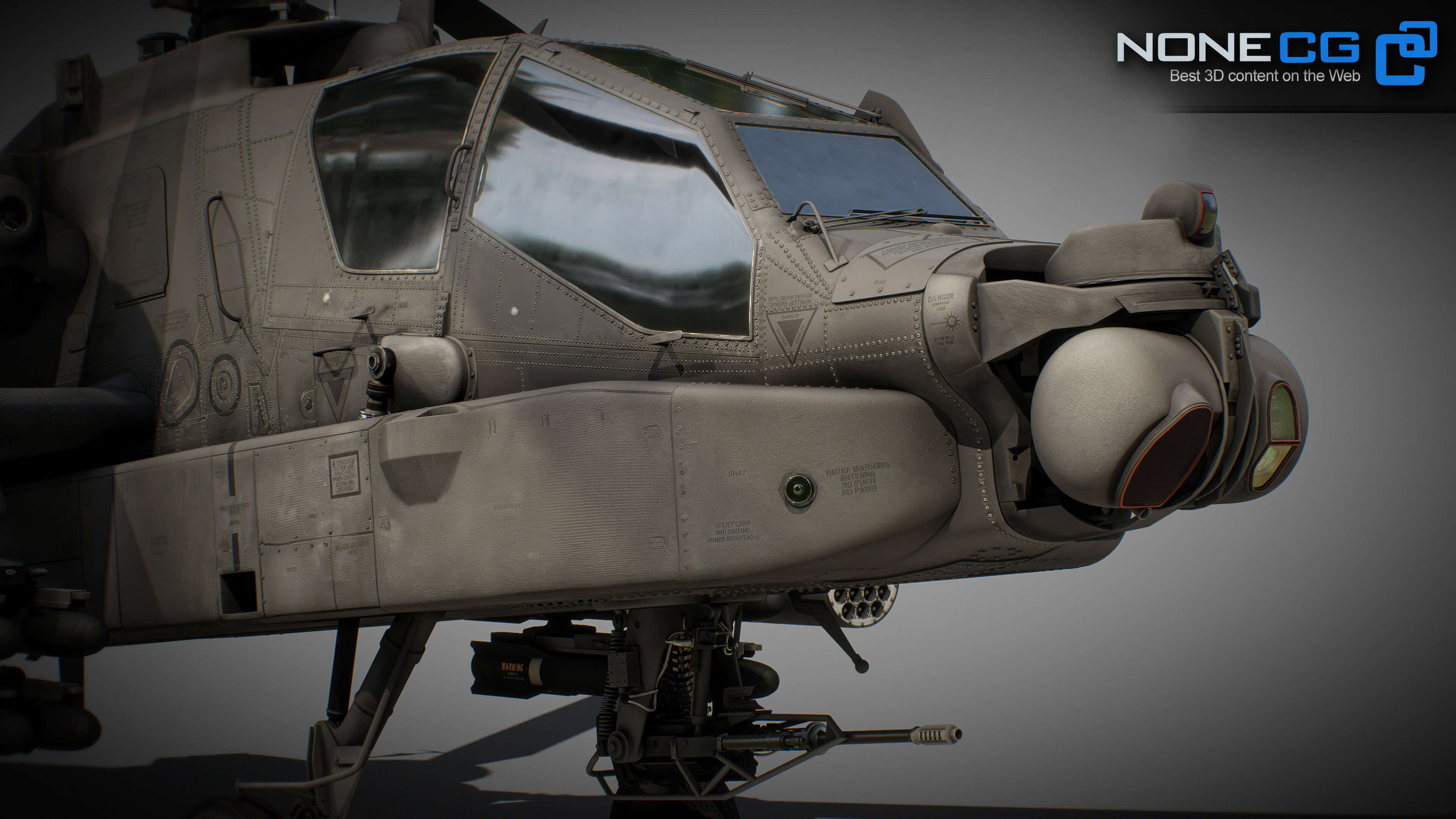 AH-64D Apache Longbow Helicopter 3D Model by NoneCG