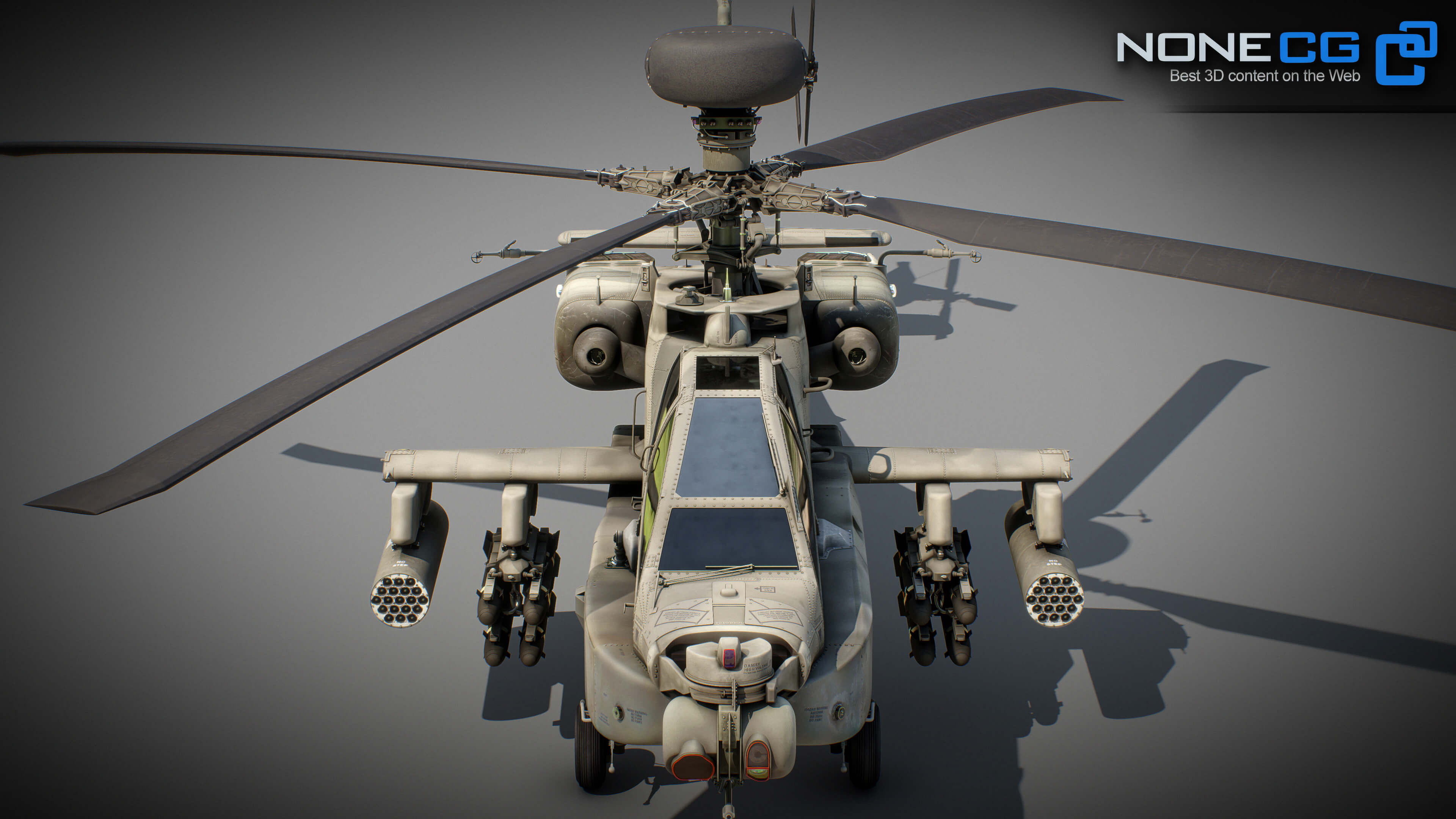 AH-64D Apache Longbow Helicopter 3D Model by NoneCG