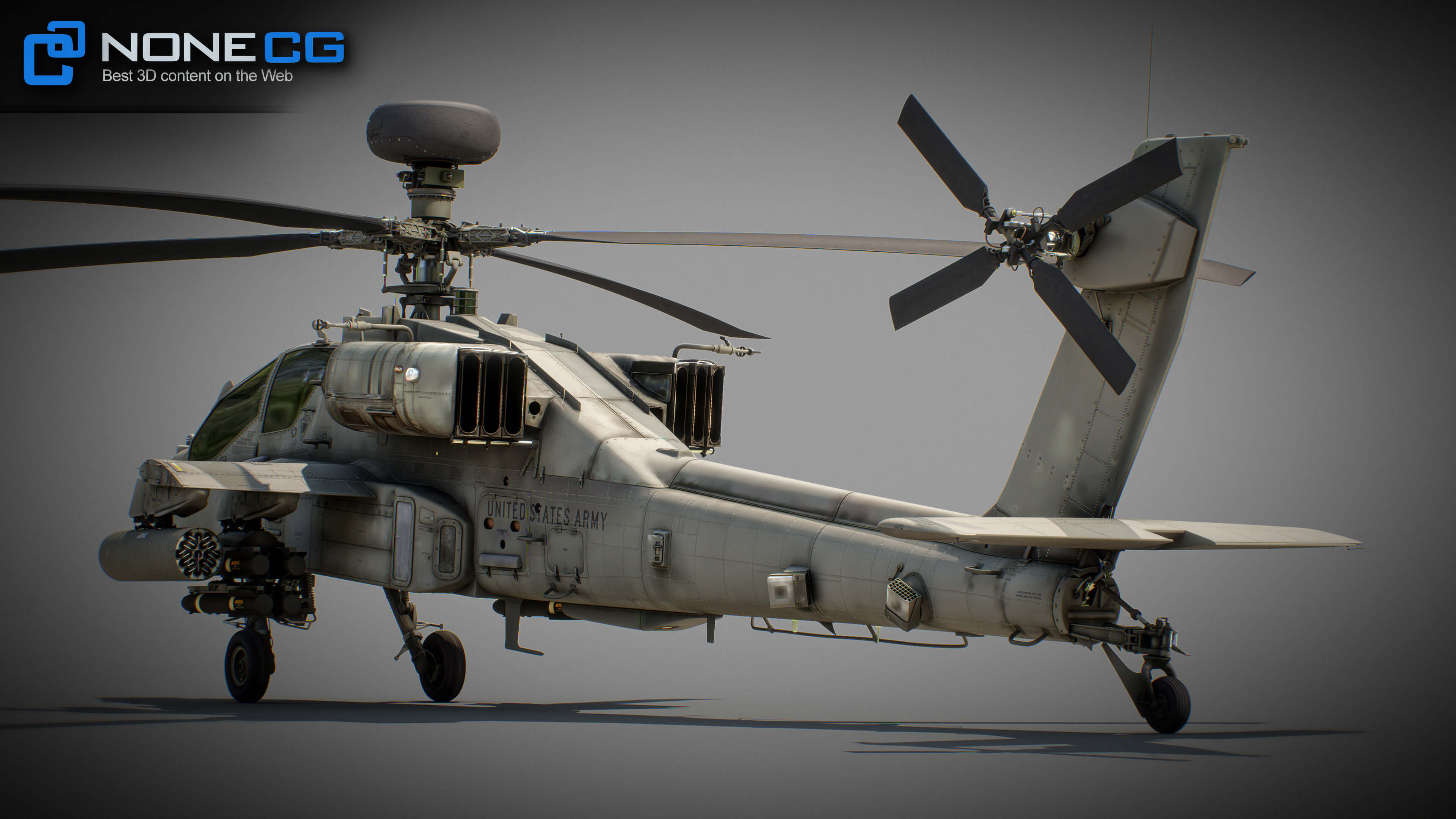 AH-64D Apache Longbow Helicopter 3D Model by NoneCG