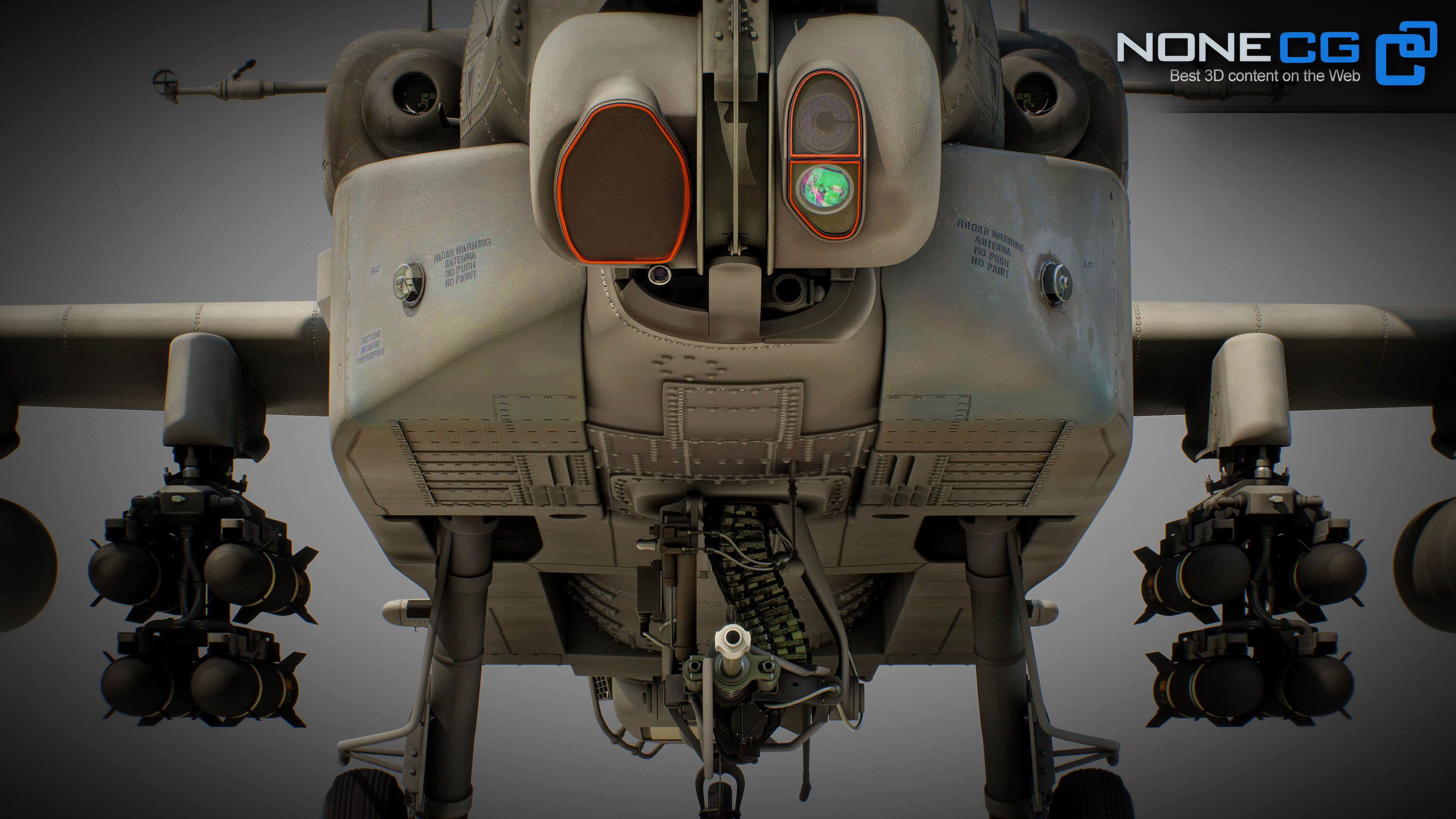 AH-64D Apache Longbow Helicopter 3D Model by NoneCG