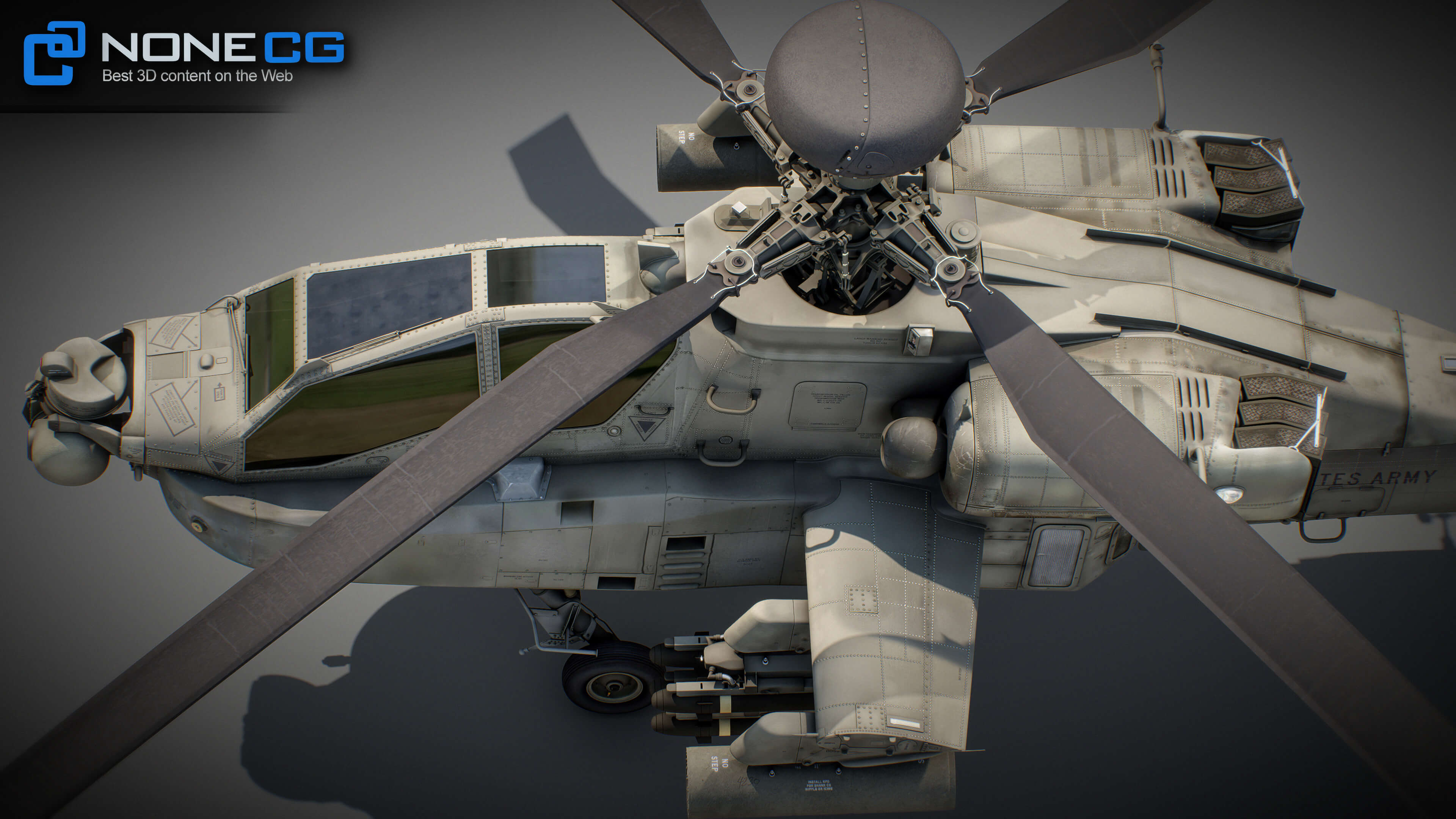 AH-64D Apache Longbow Helicopter 3D Model by NoneCG
