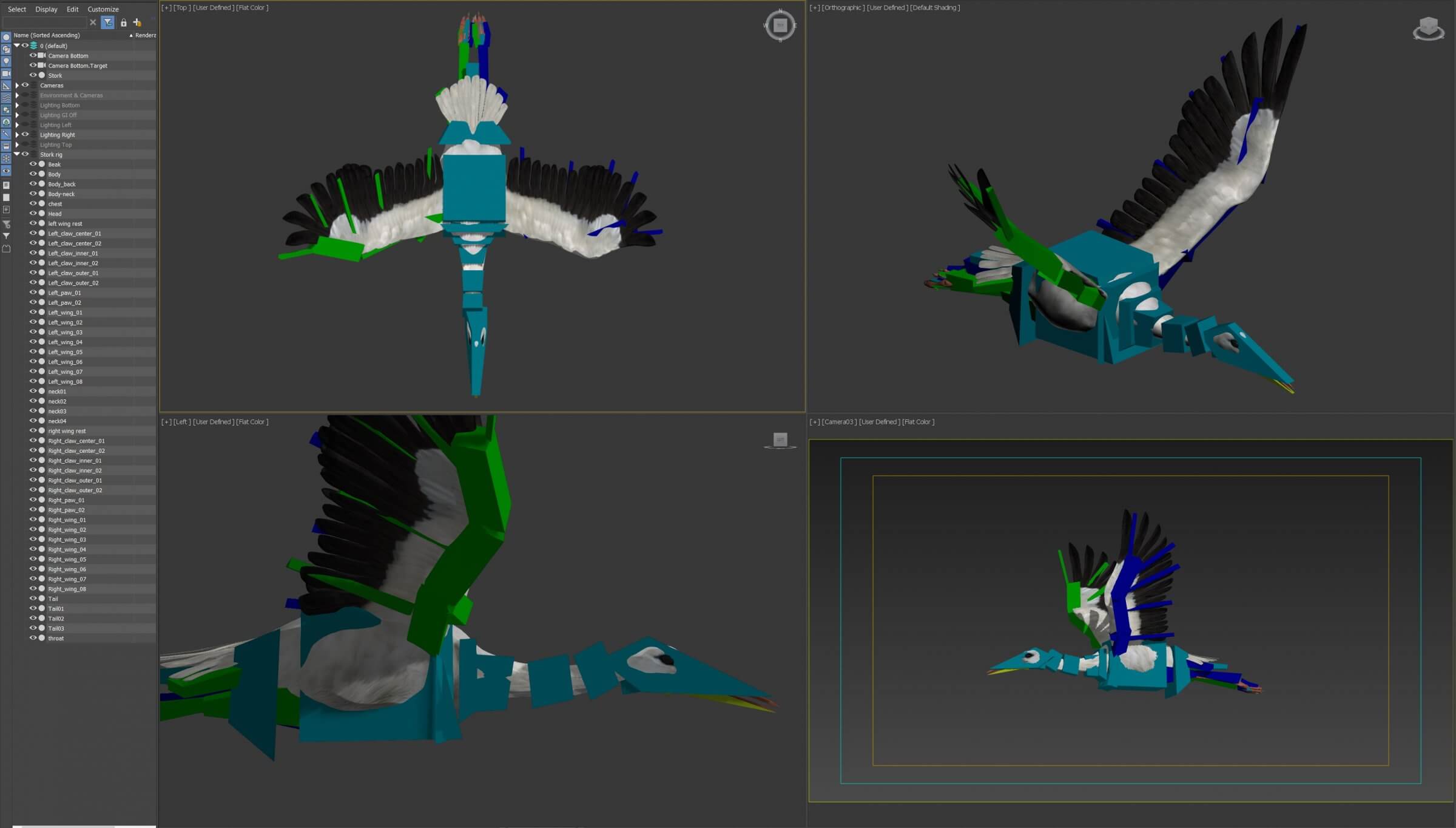 Animated Stork - 3D Model by NoneCG