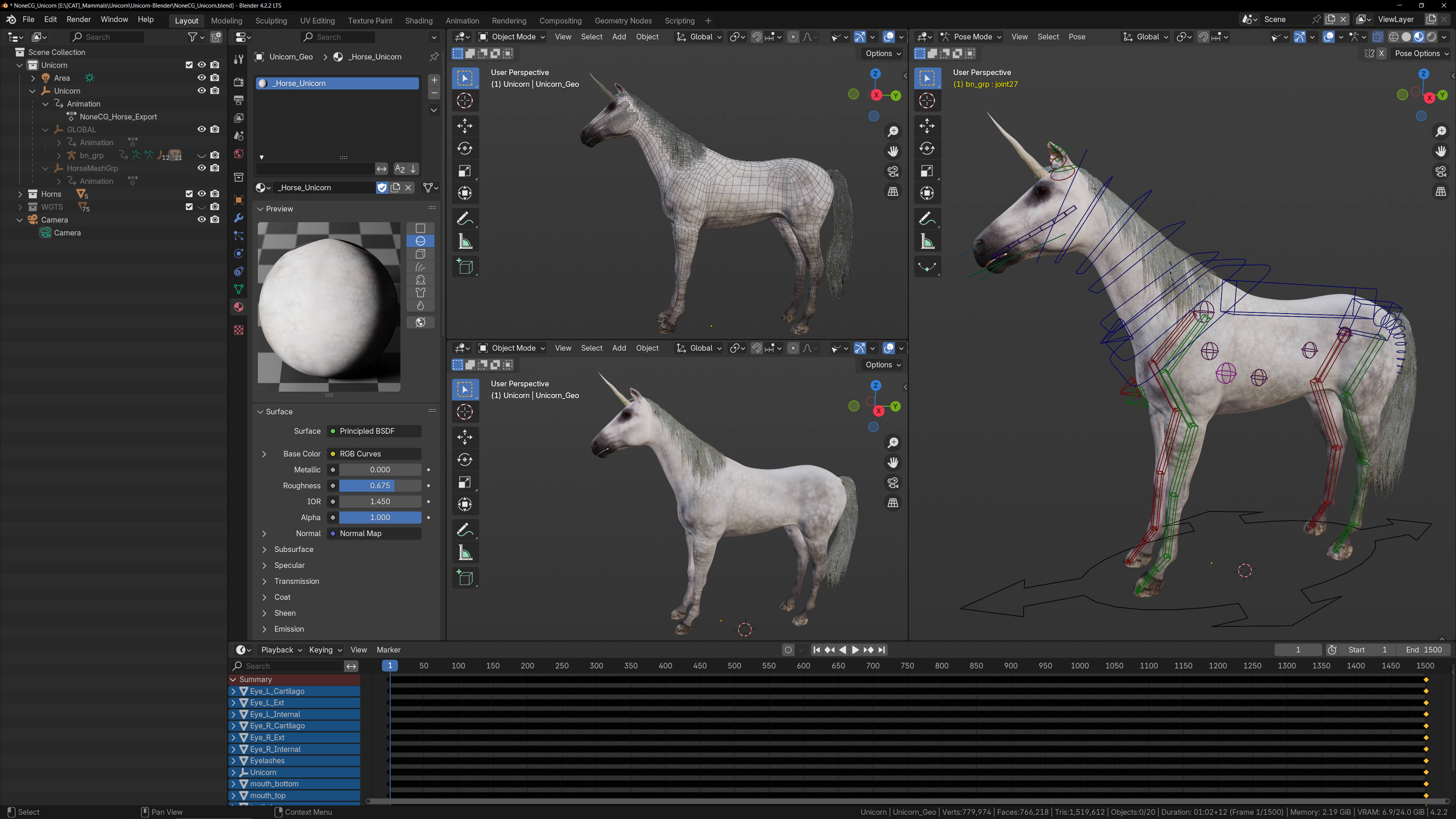 Animated Unicorn - 3D Model by NoneCG