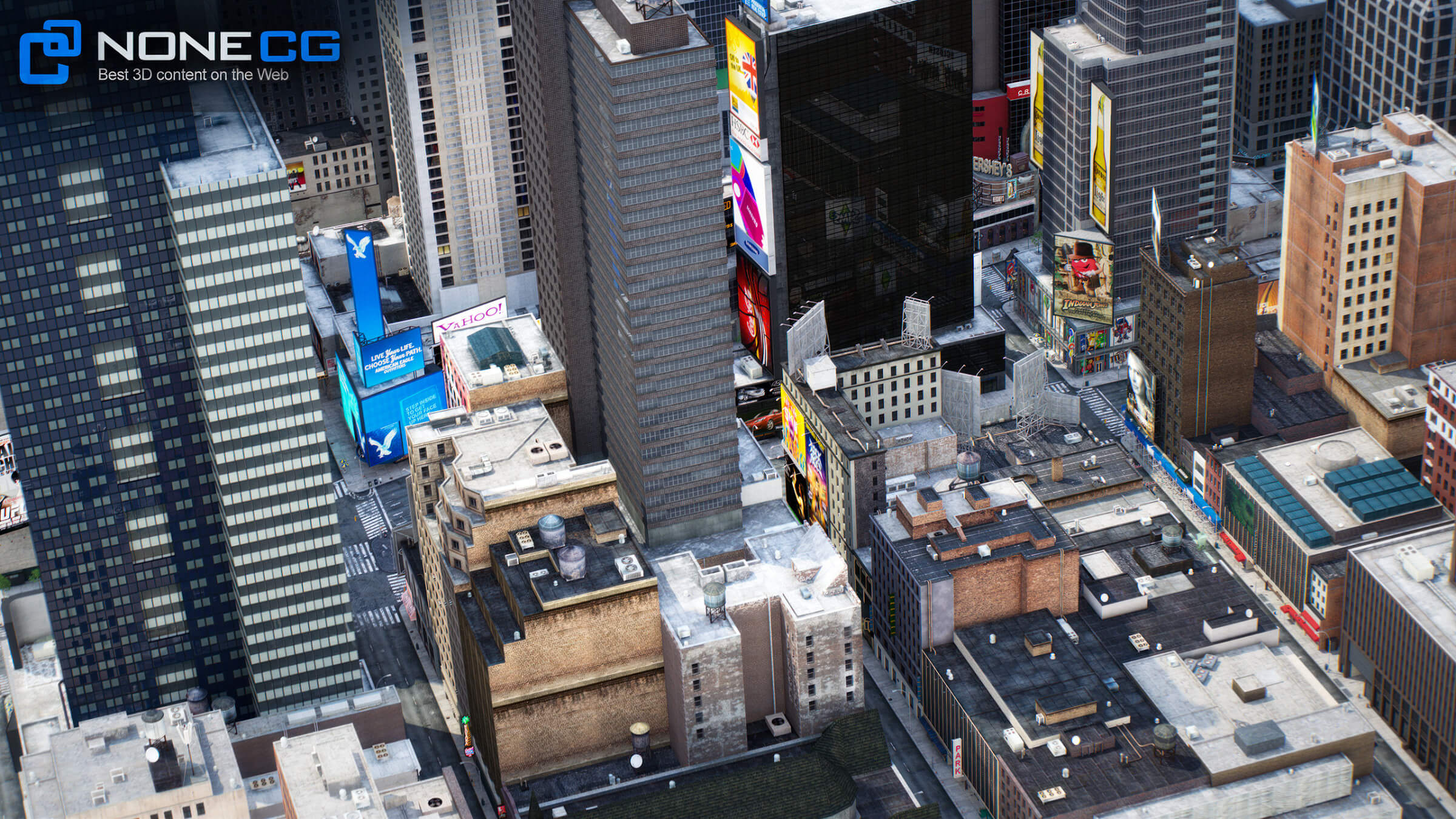 3D Times Square 3D Render, Digital Art by NoneCG
