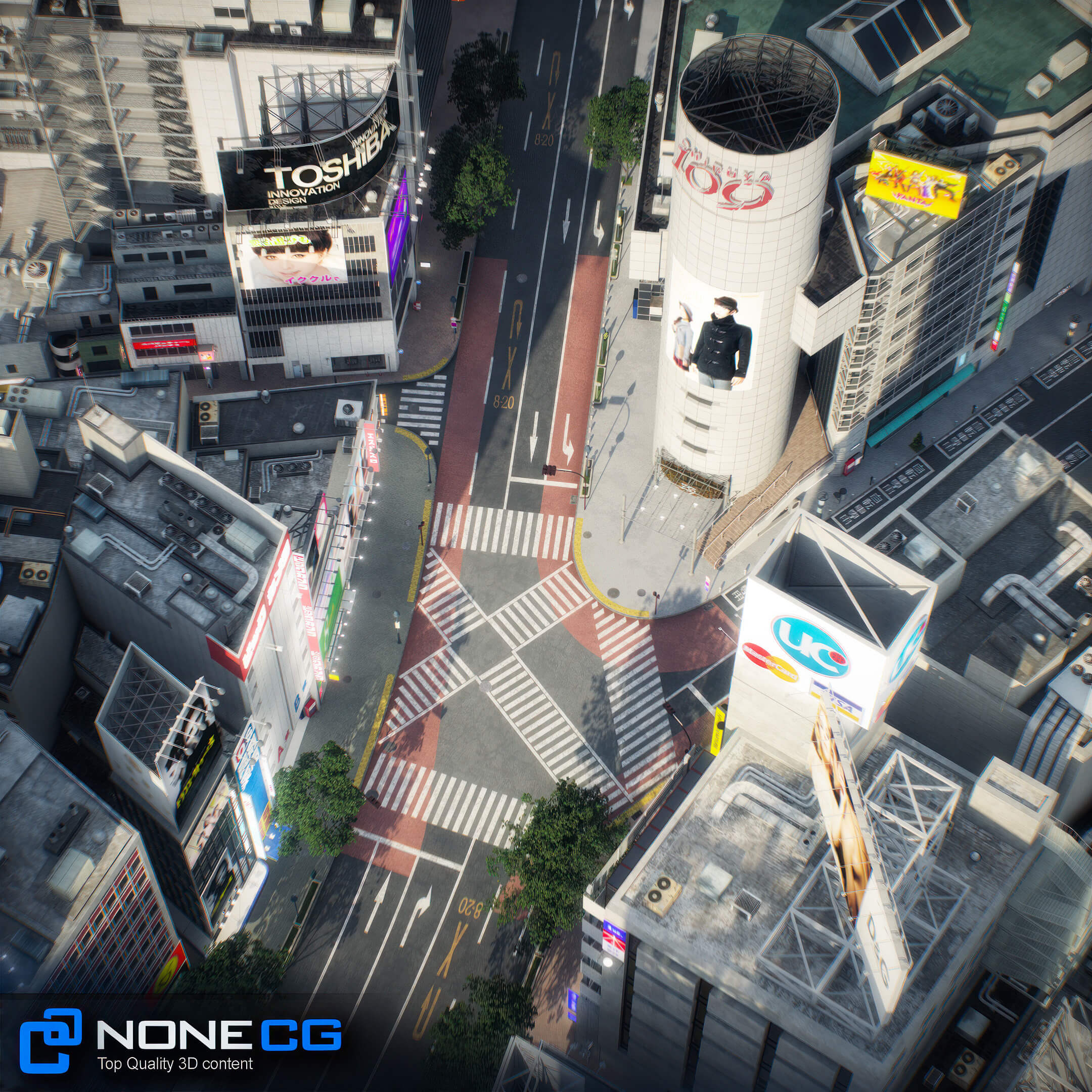 3D Tokyo Shibuya 3D Render, Digital Art by NoneCG