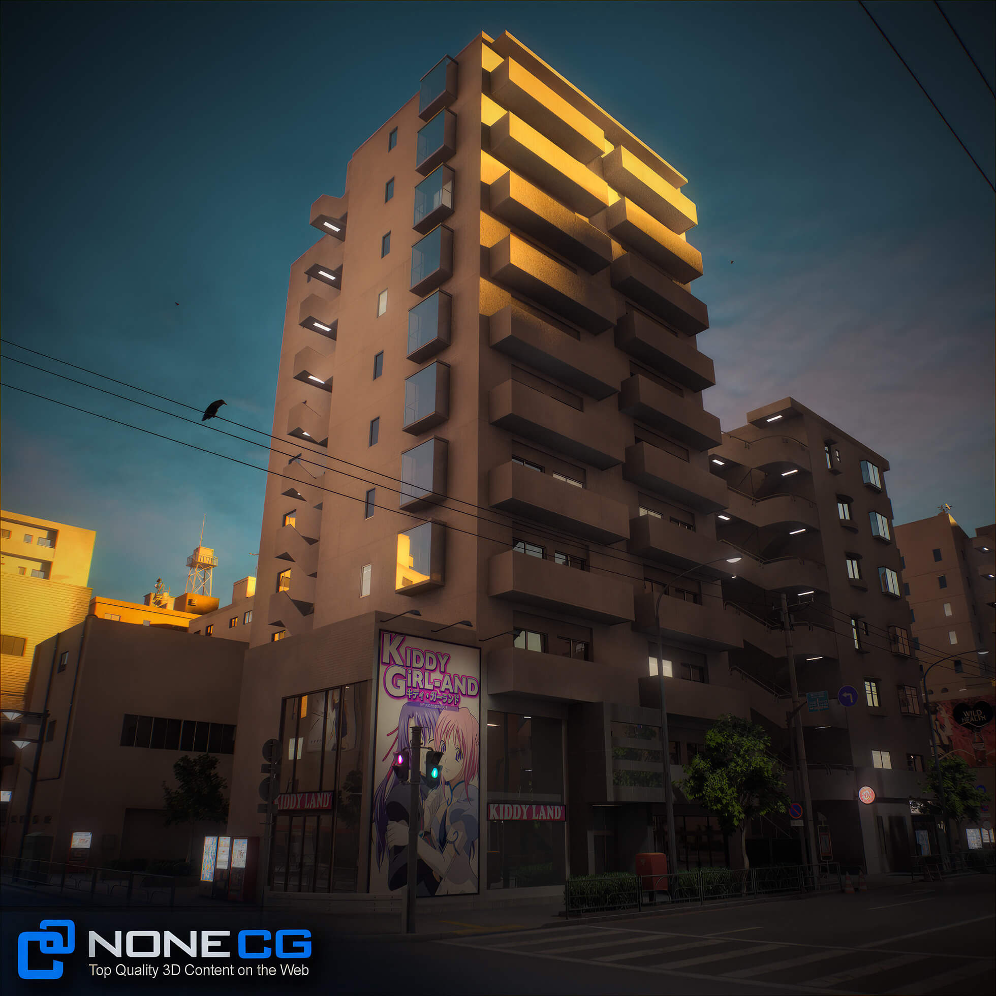 Japan - 4 Blocks #1 3D Model by NoneCG