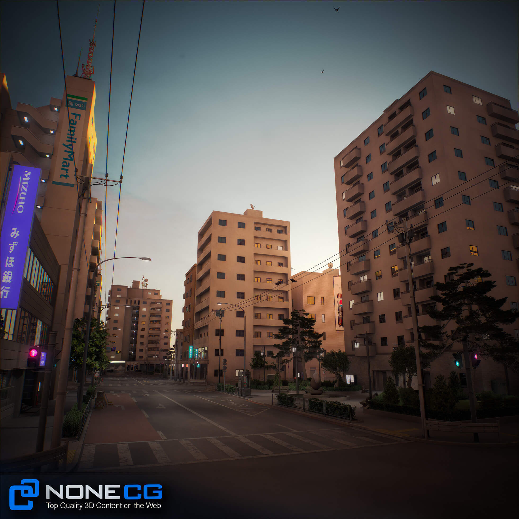 Japan - 4 Blocks #1 3D Model by NoneCG