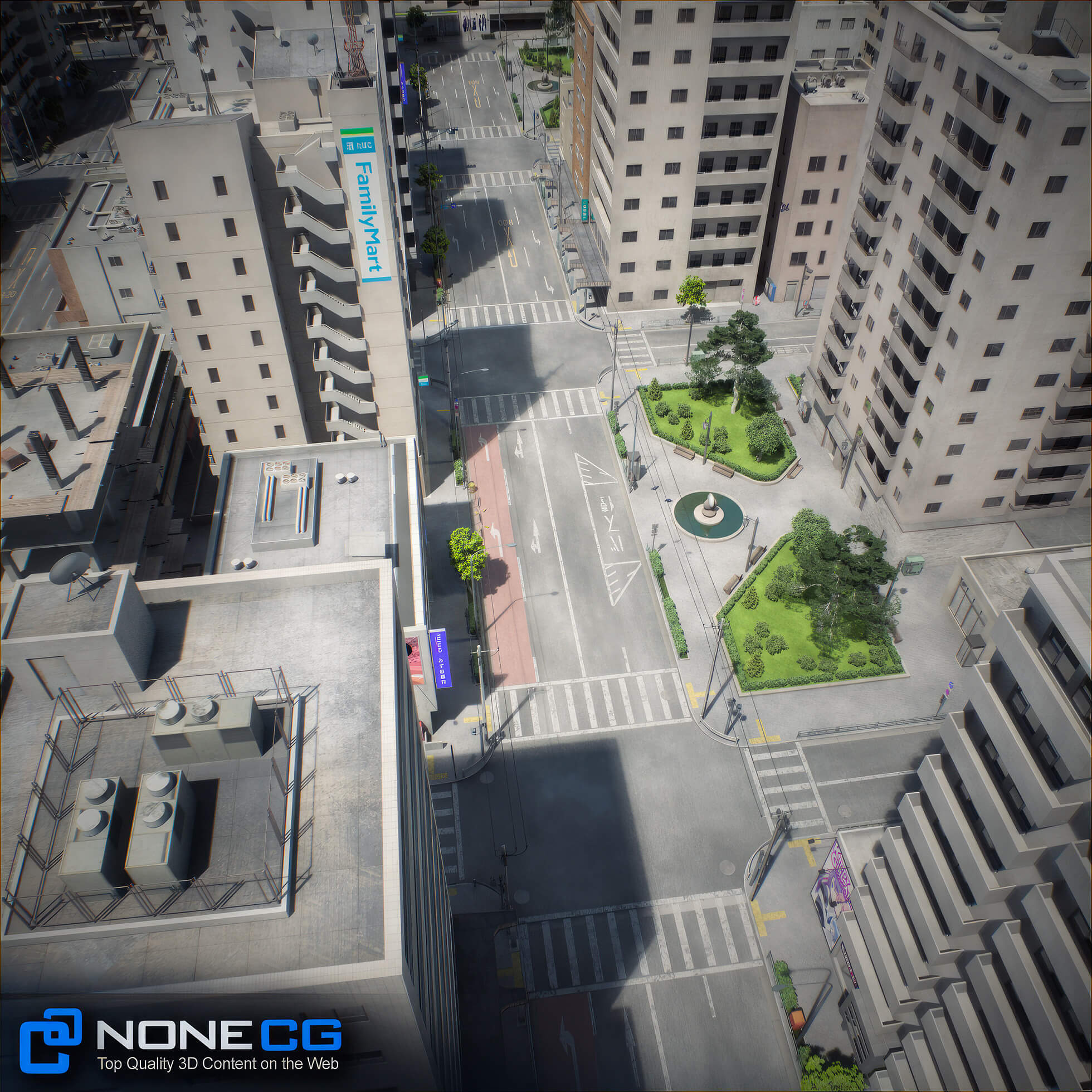 Japan - 4 Blocks #1 3D Model by NoneCG