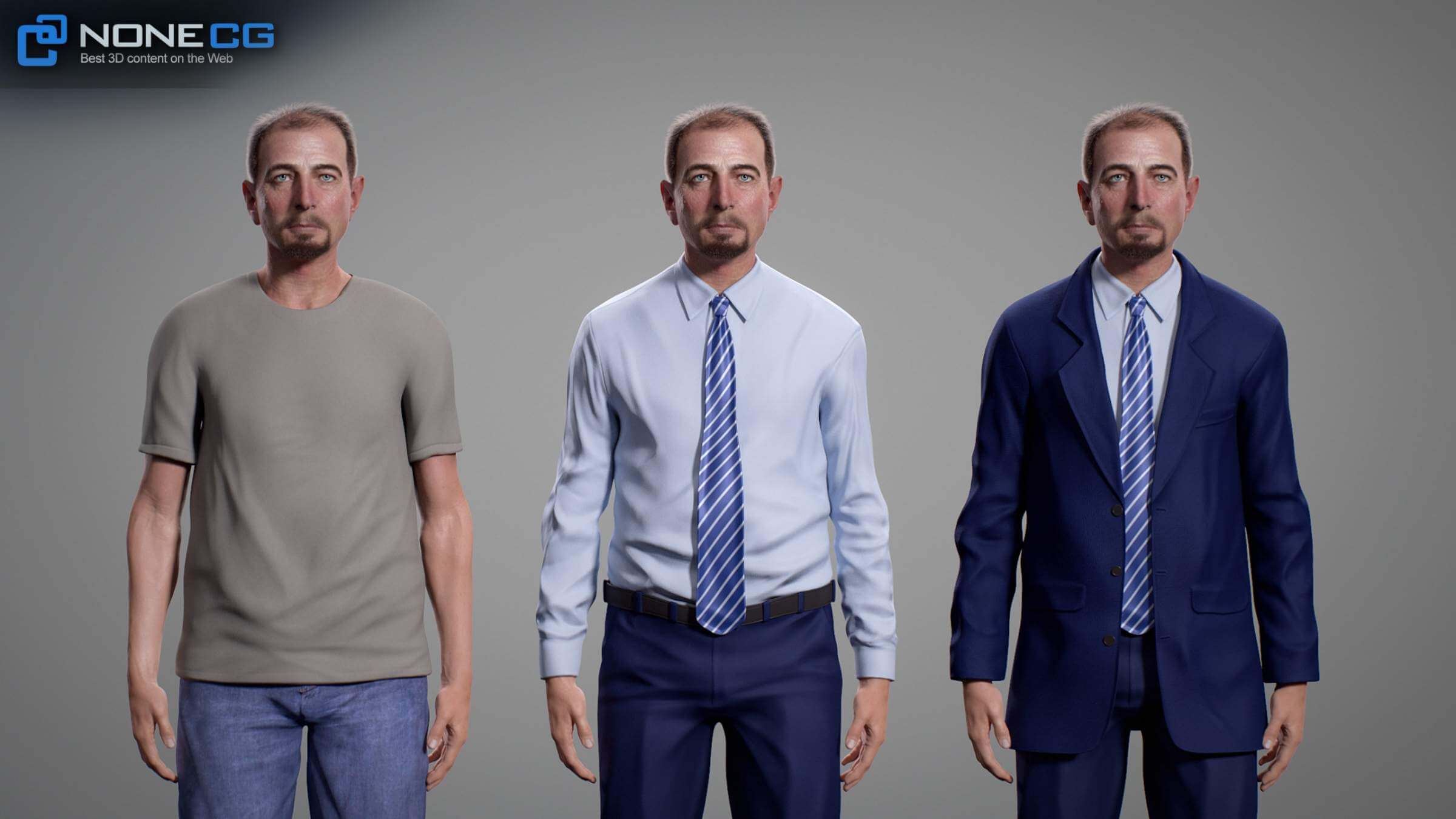 Middle Age Man Alex - 3D Model by NoneCG