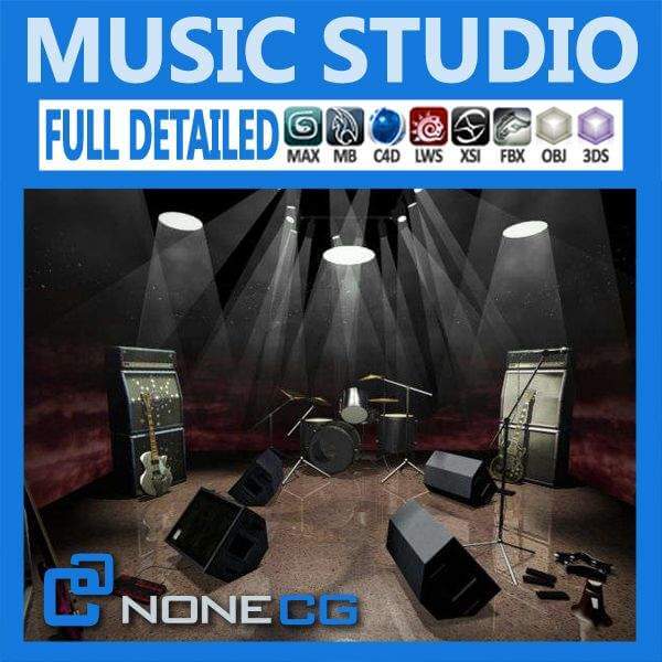 Music Studio - 3D Model by NoneCG