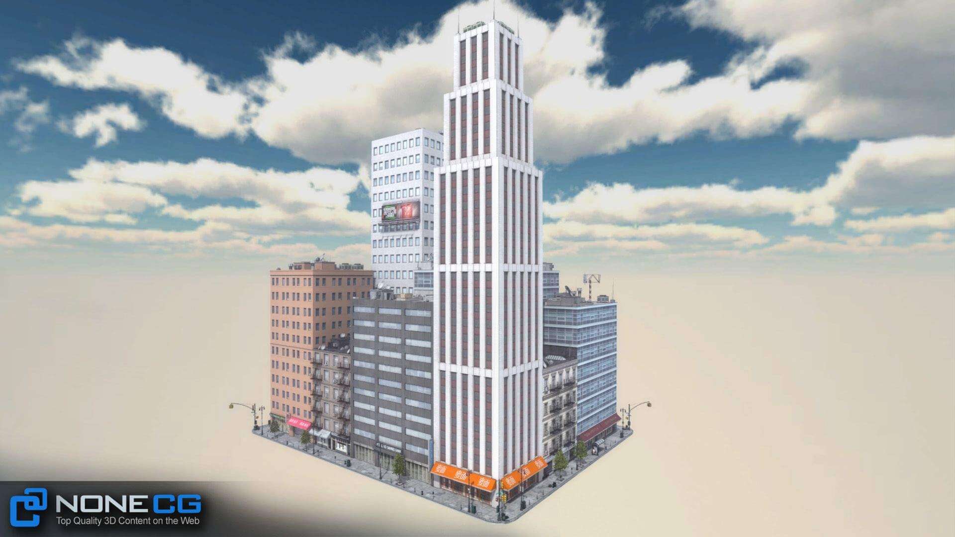 NYC Block #1 - 3D Model by NoneCG
