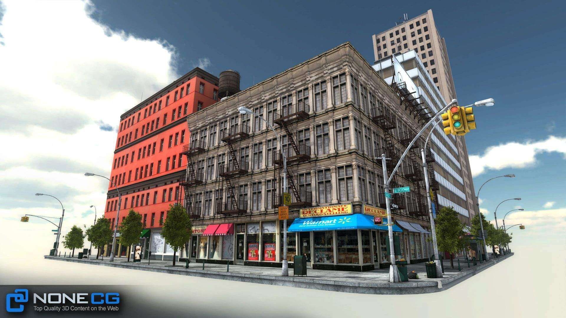 NYC Block #7 - 3D Model by NoneCG
