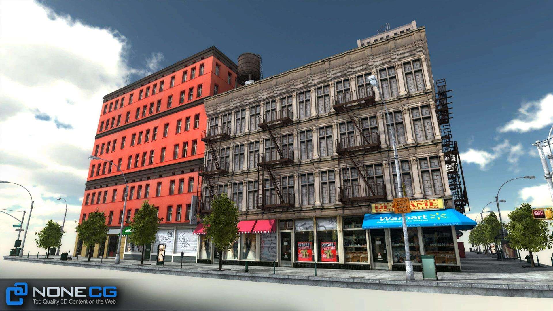 NYC Block #7 - 3D Model by NoneCG