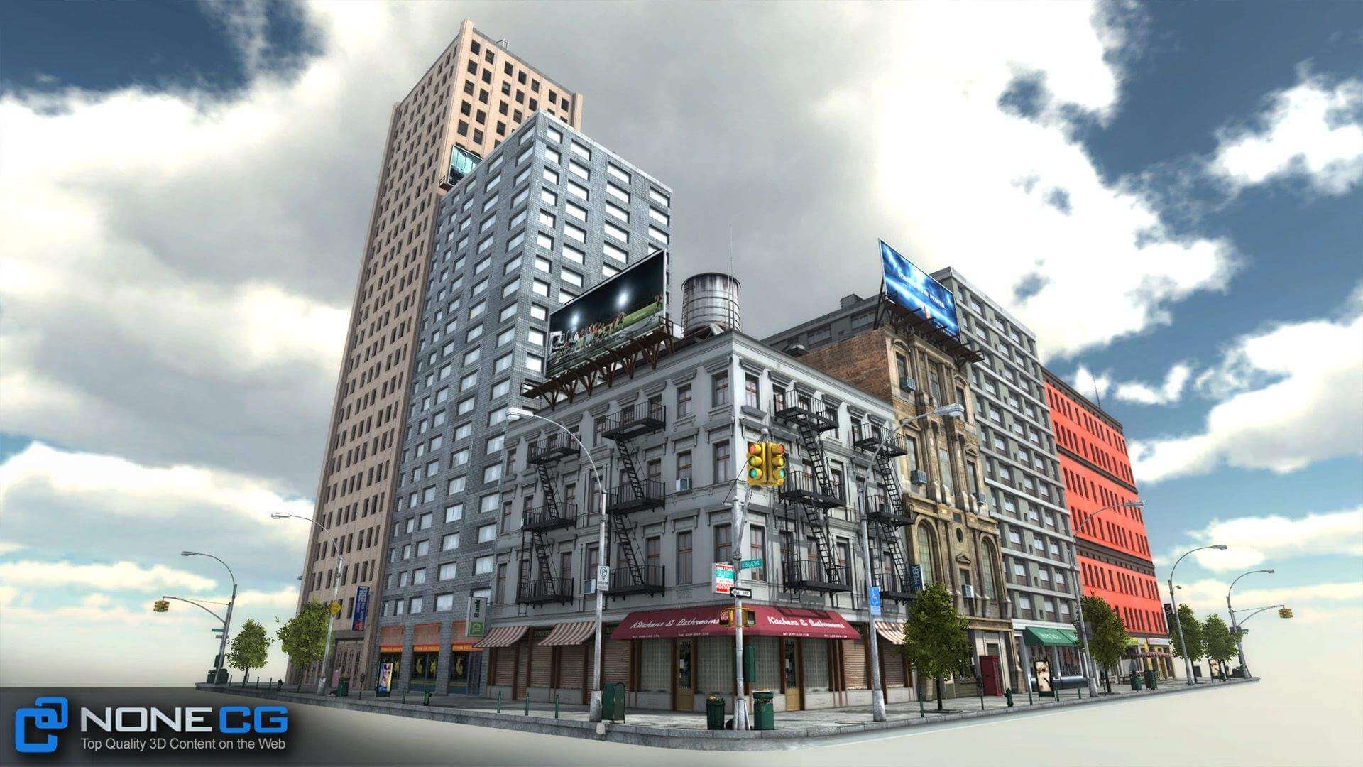 NYC Block #7 - 3D Model by NoneCG